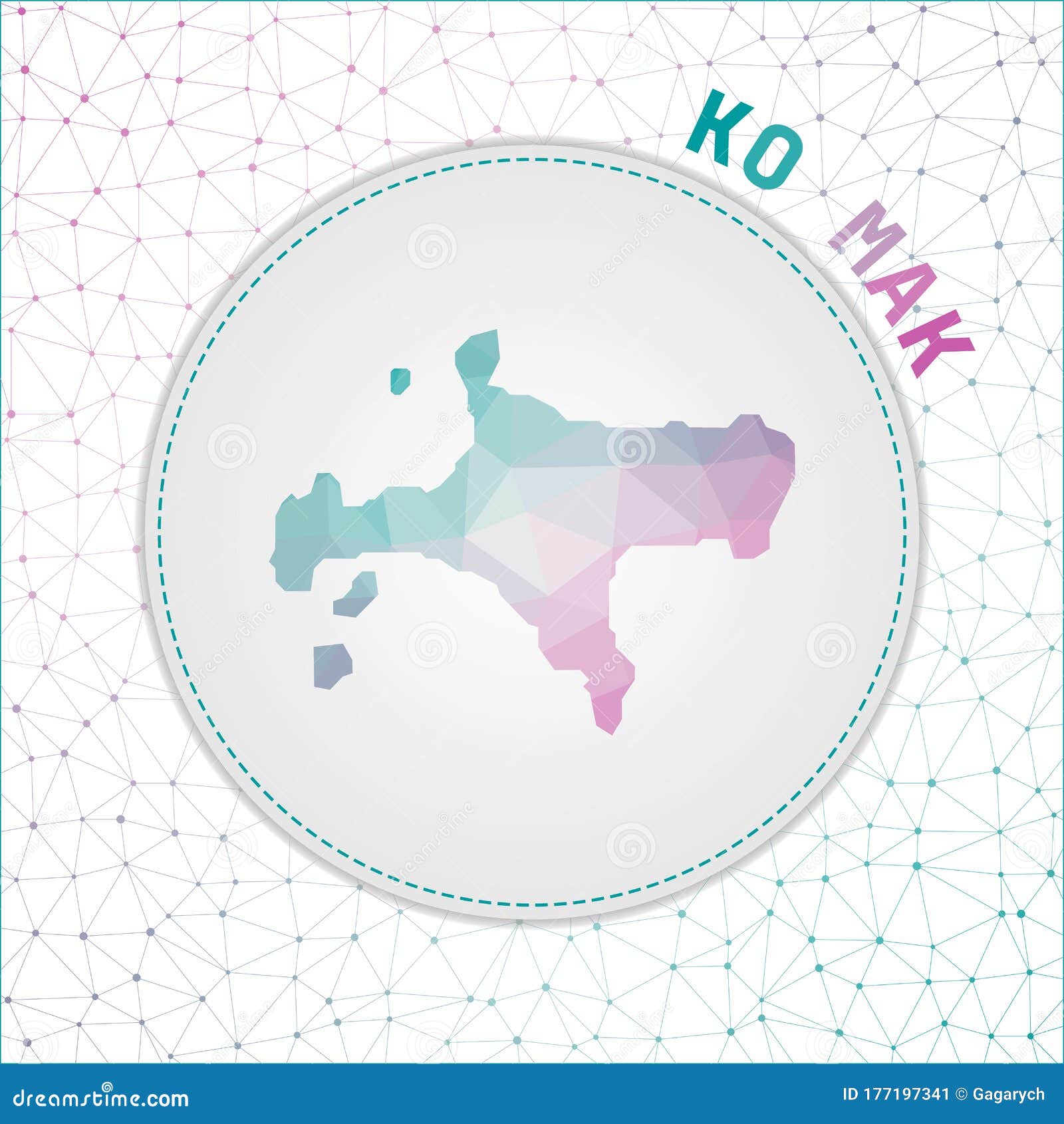 Vector Polygonal Ko Mak Map. Stock Vector - Illustration of eastern ...