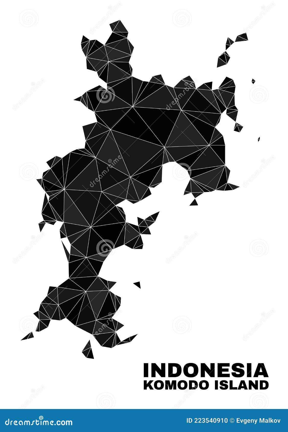 Vector Polygonal Komodo Island Map Stock Vector - Illustration of ...