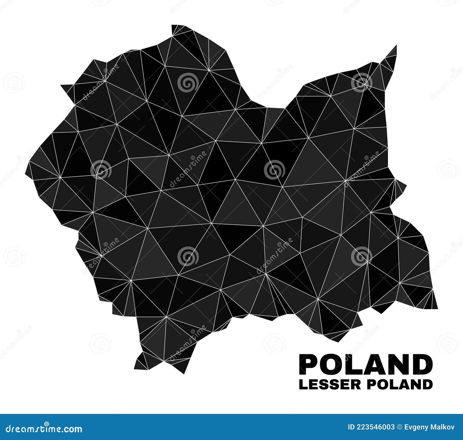 Vector Polygonal Lesser Poland Voivodeship Map Stock Vector ...