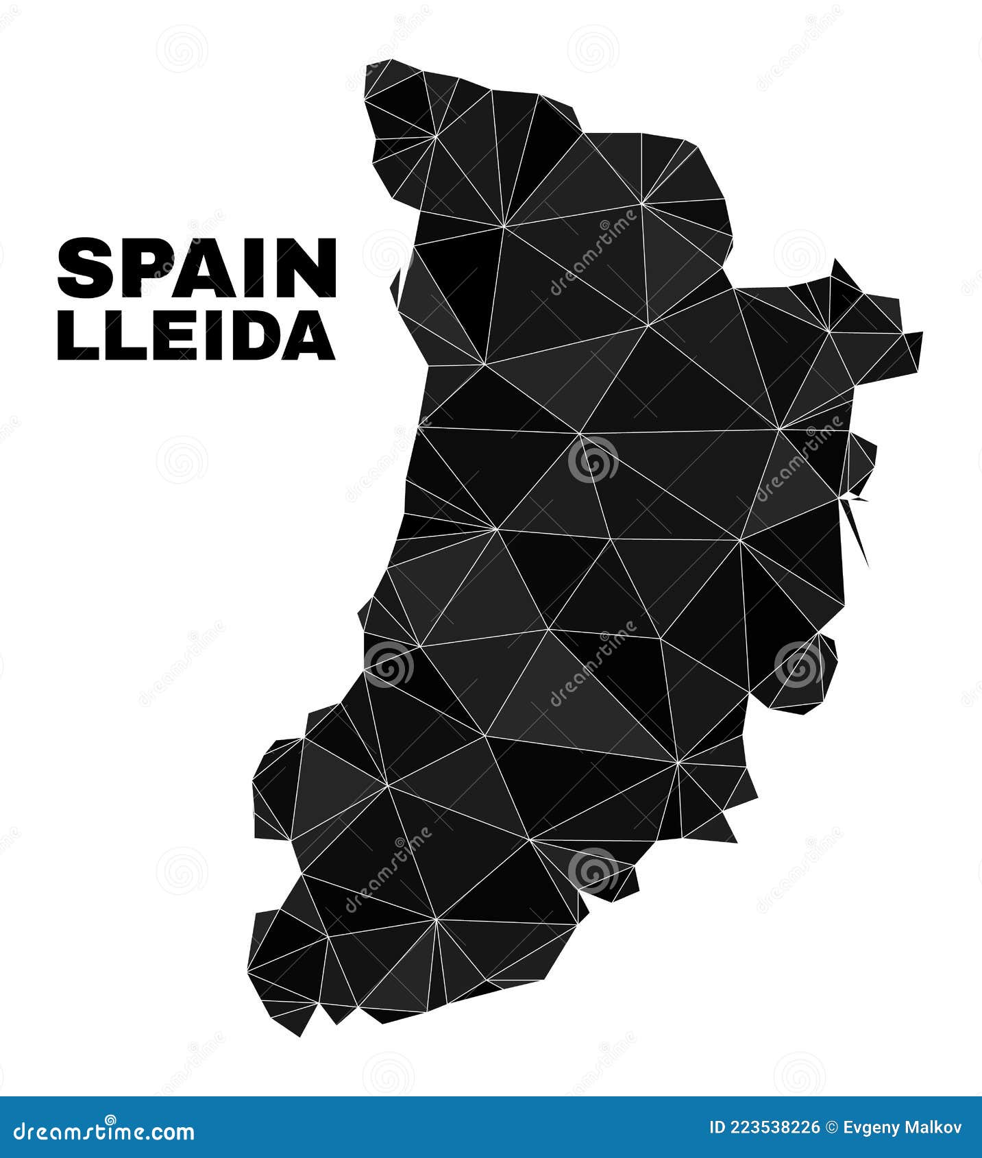 Vector Polygonal Lleida Province Map Stock Vector - Illustration of ...
