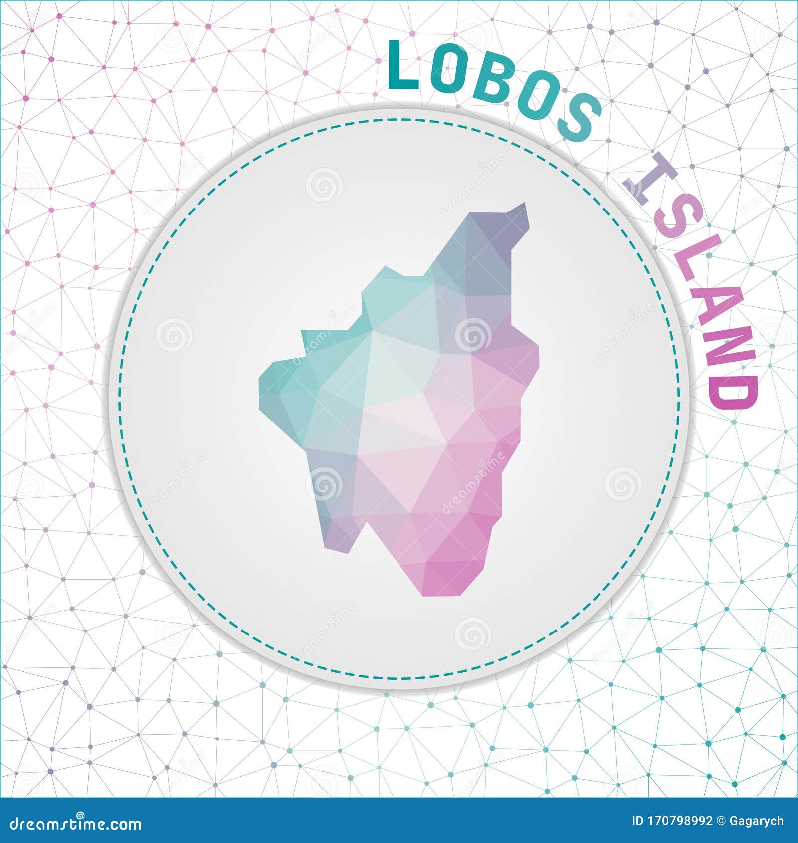 Vector Polygonal Lobos Island Map. Stock Vector - Illustration of ...