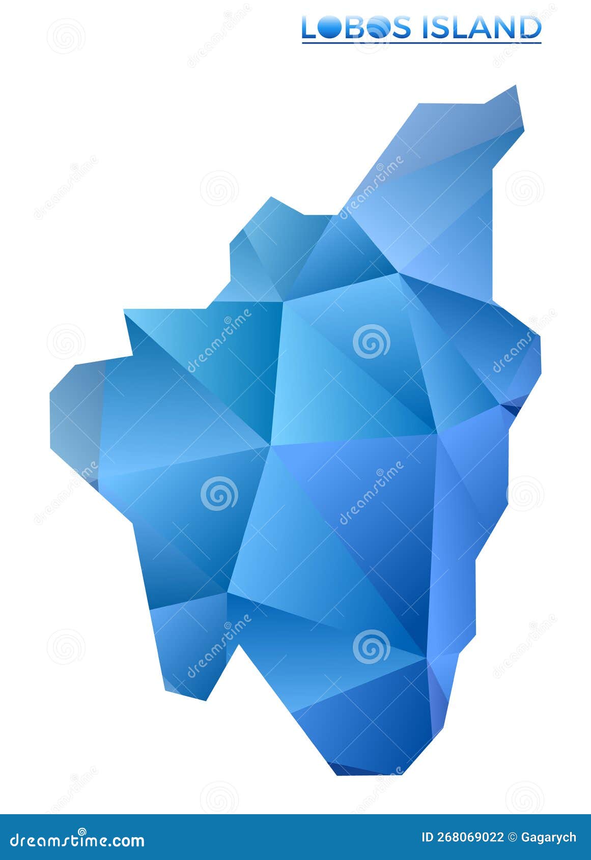 Vector Polygonal Lobos Island Map. Stock Vector - Illustration of lobos ...