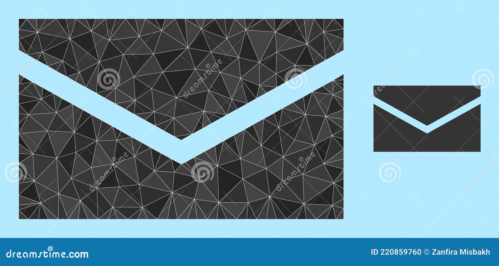 Vector Polygonal Mail Icon stock vector. Illustration of newsletter ...