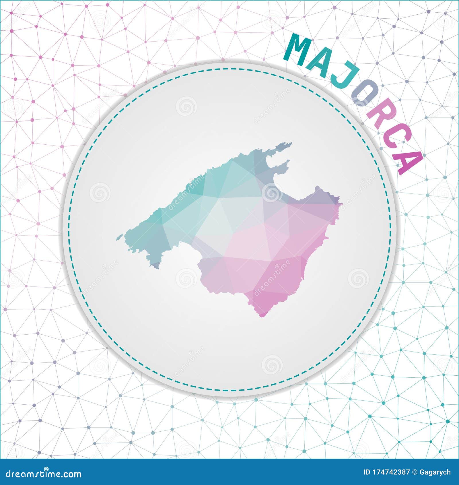 Vector Polygonal Majorca Map. Stock Vector - Illustration of digital ...