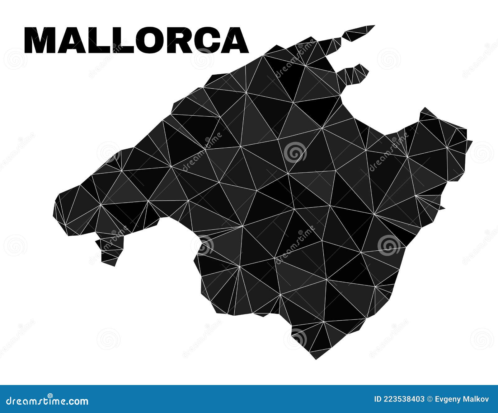 Vector Polygonal Mallorca Map Stock Vector - Illustration of filled ...