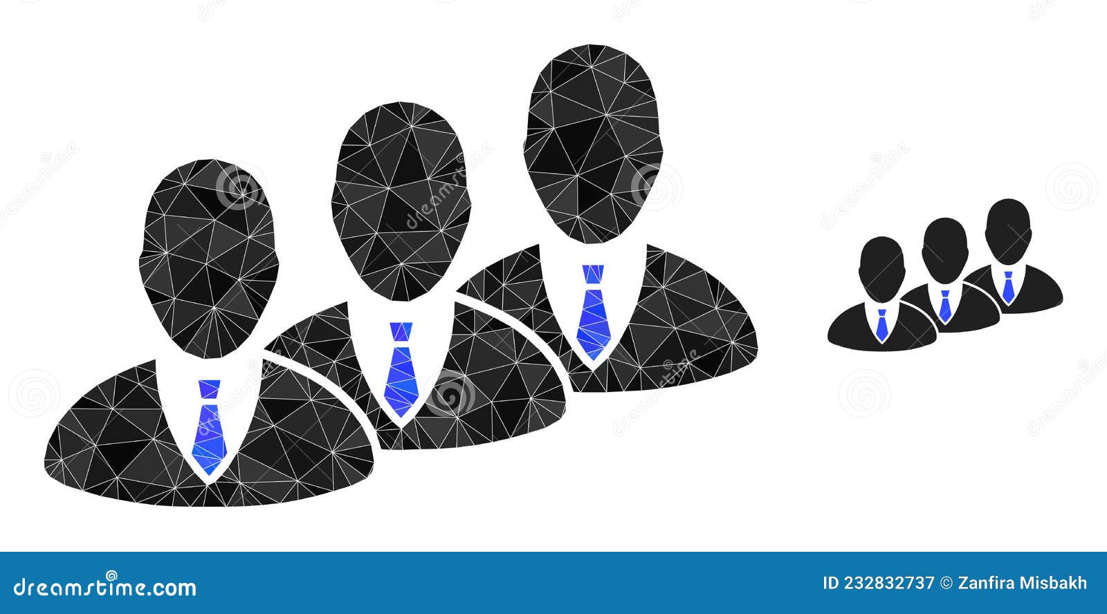 Vector Polygonal Manager Team Icon Stock Vector - Illustration of ...