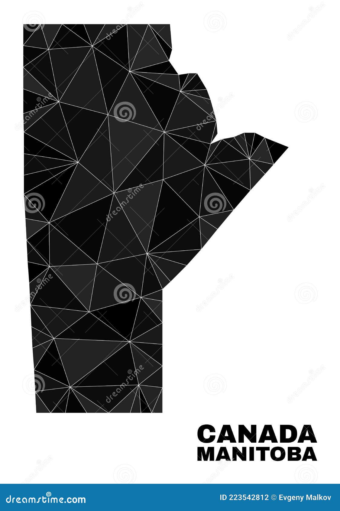 Vector Polygonal Manitoba Province Map Stock Vector - Illustration of ...