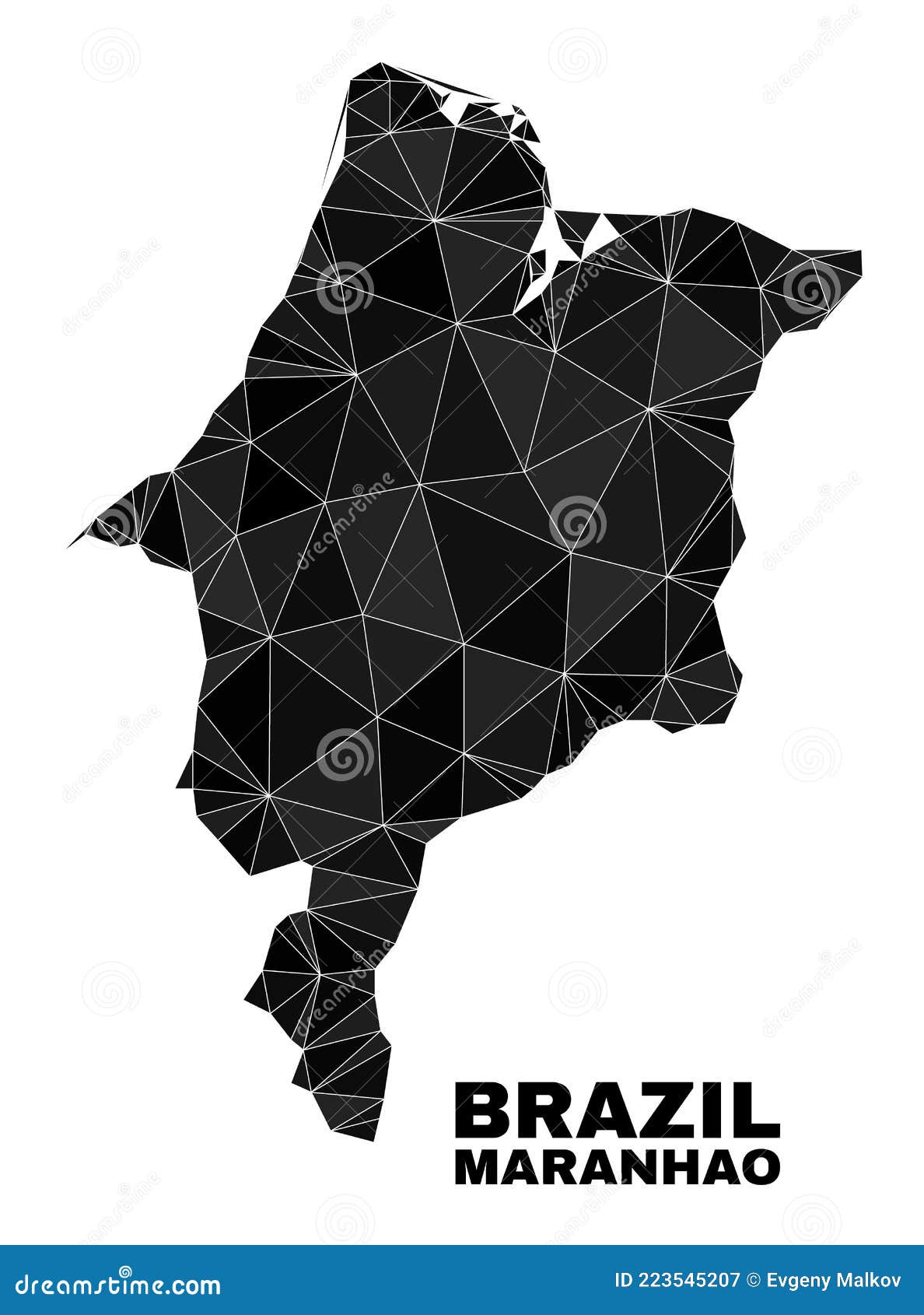 Vector Polygonal Maranhao State Map Stock Vector - Illustration of grid ...