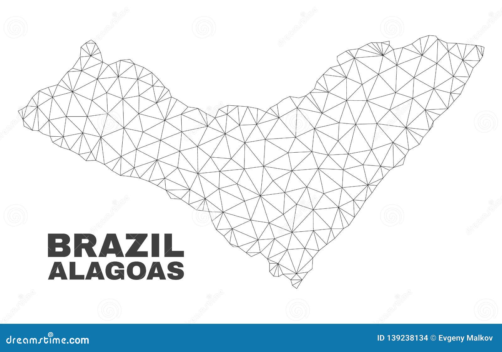 Vector Polygonal Mesh Alagoas State Map Stock Vector - Illustration of ...