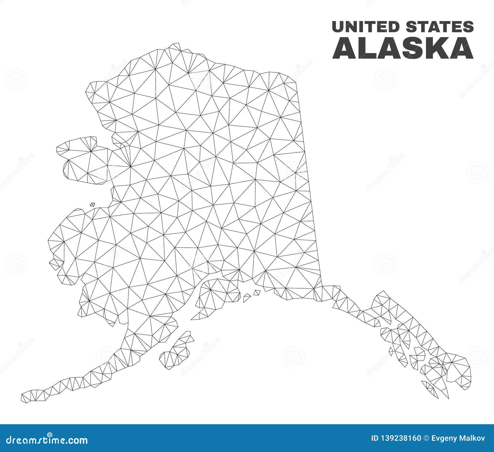 Vector Polygonal Mesh Alaska Map Stock Vector - Illustration of mesh ...