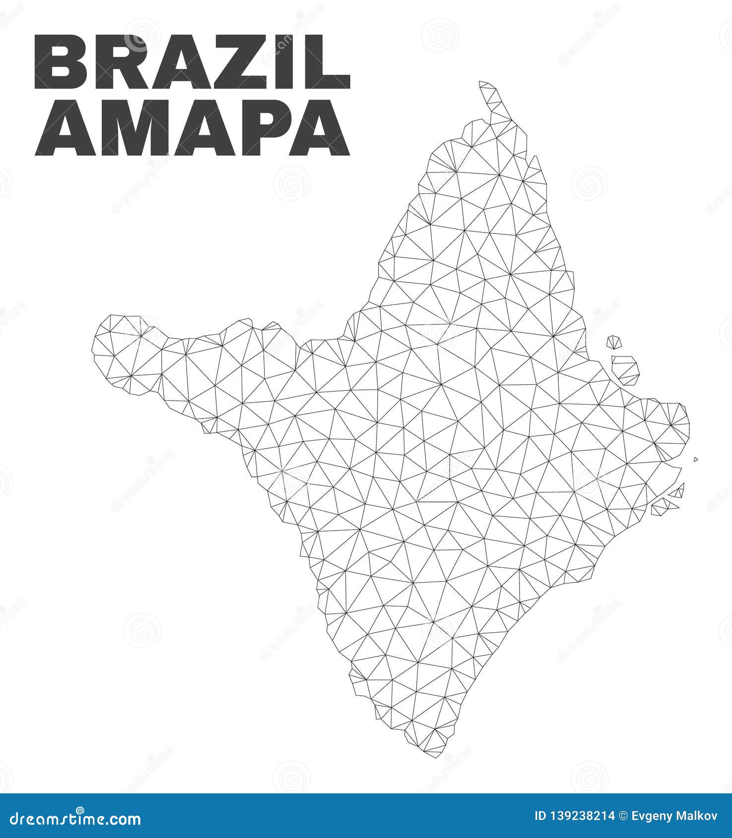 Vector Polygonal Mesh Amapa State Map Stock Vector - Illustration of ...