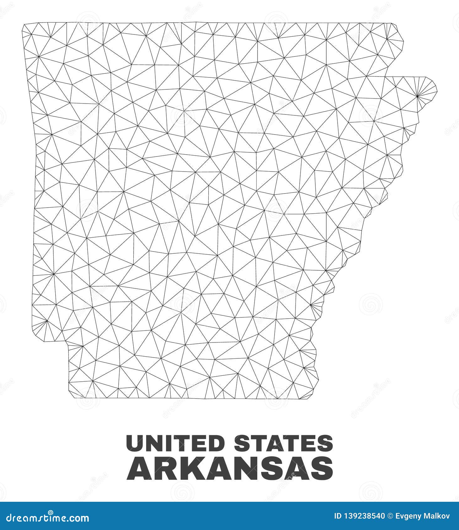 Vector Polygonal Mesh Arkansas State Map Stock Vector - Illustration of ...