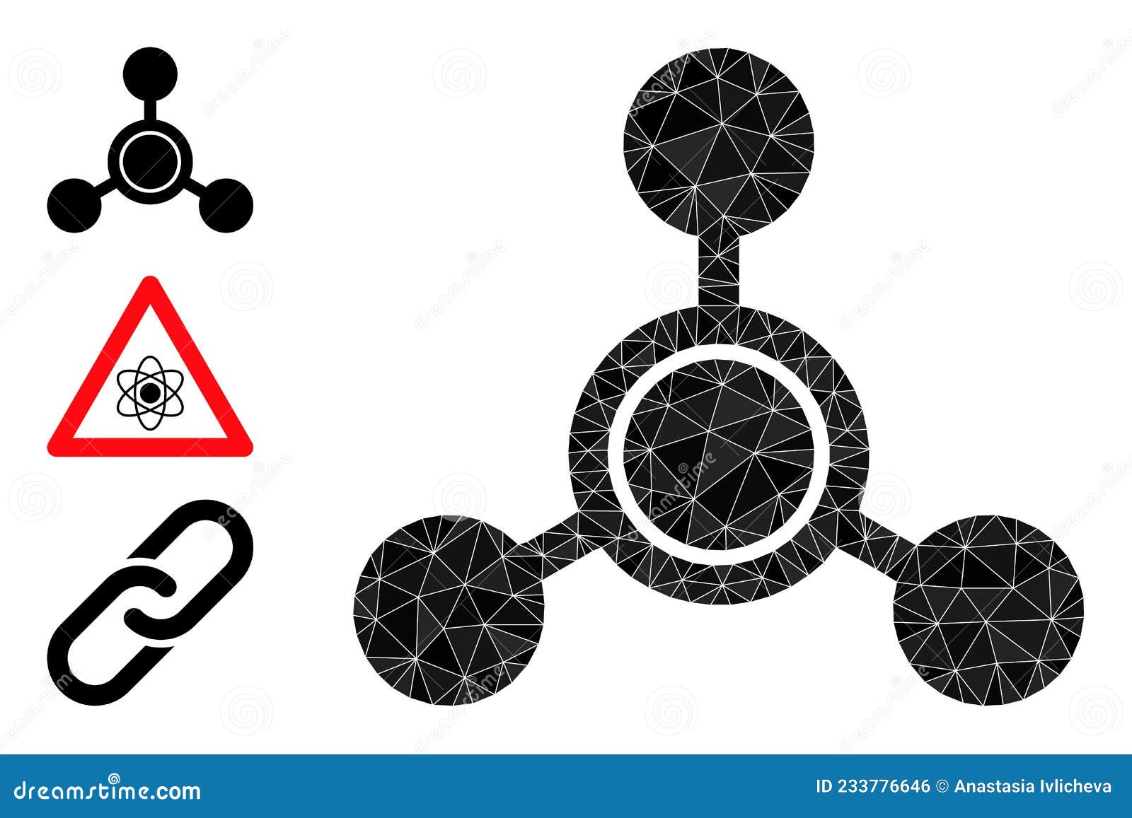 Vector Polygonal Methane Molecule Icon with Bonus Icons Stock Vector ...