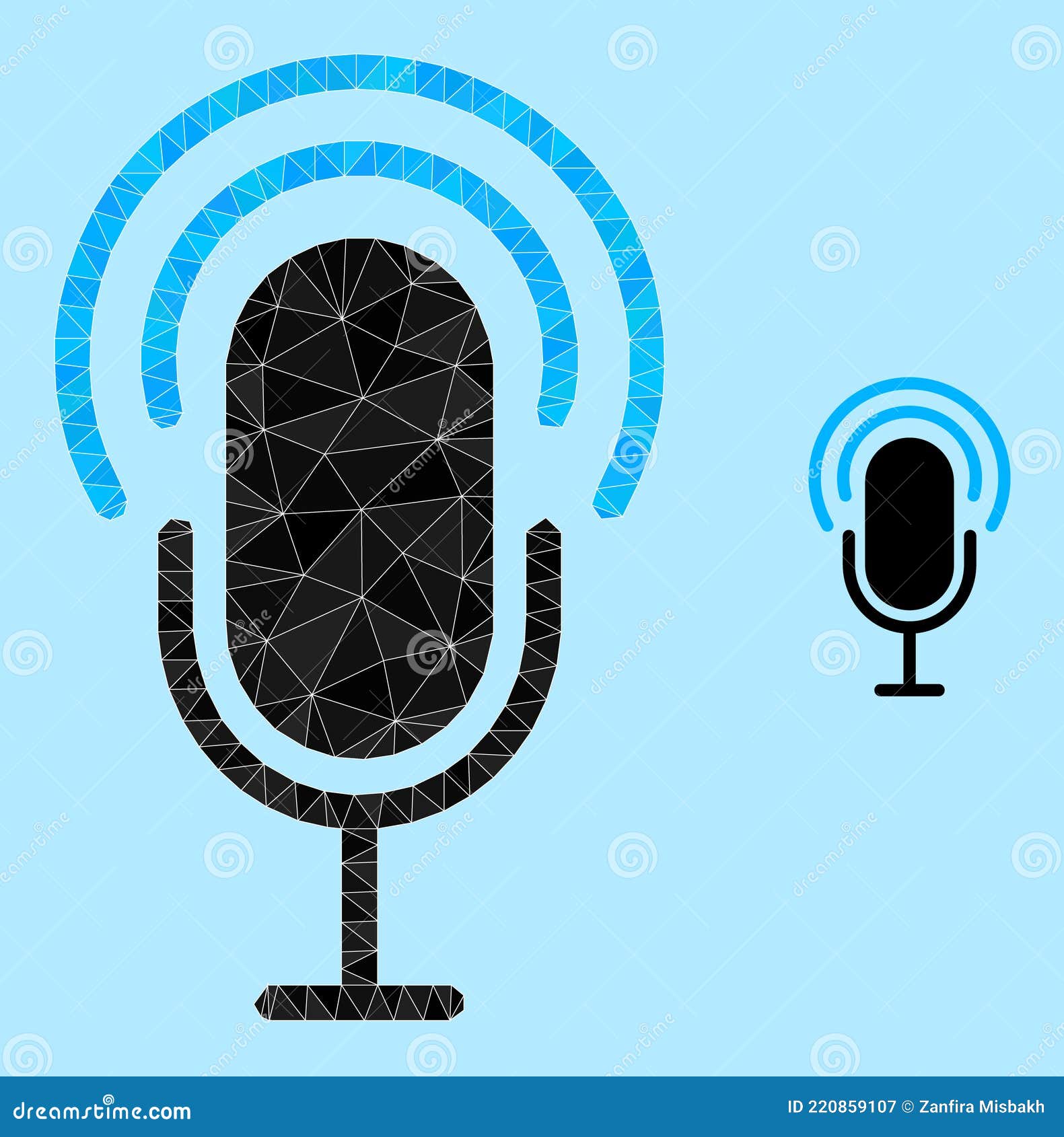 Vector Polygonal Microphone Icon Stock Vector - Illustration of ...