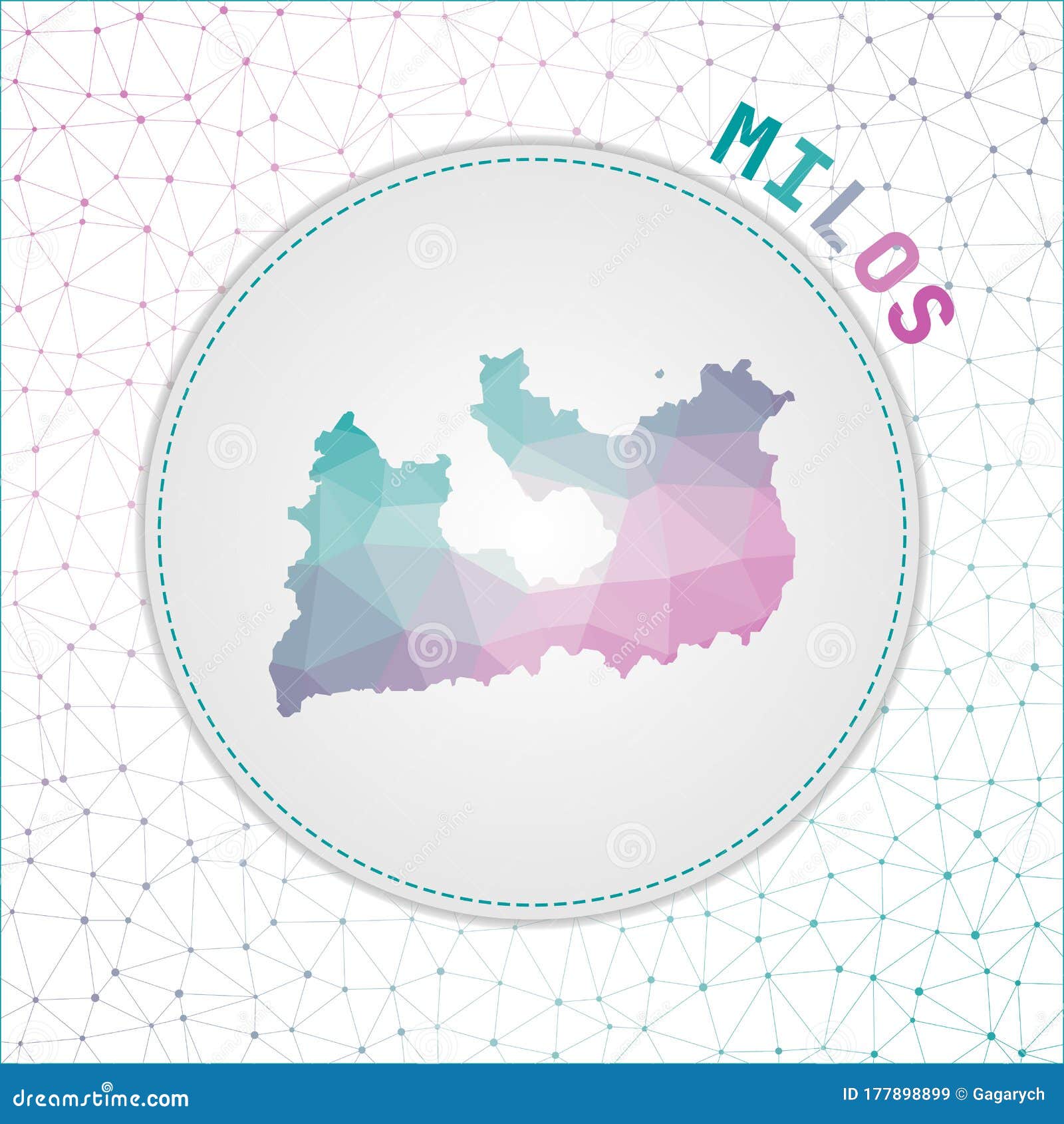 Vector Polygonal Milos Map. Stock Vector - Illustration of geometric ...