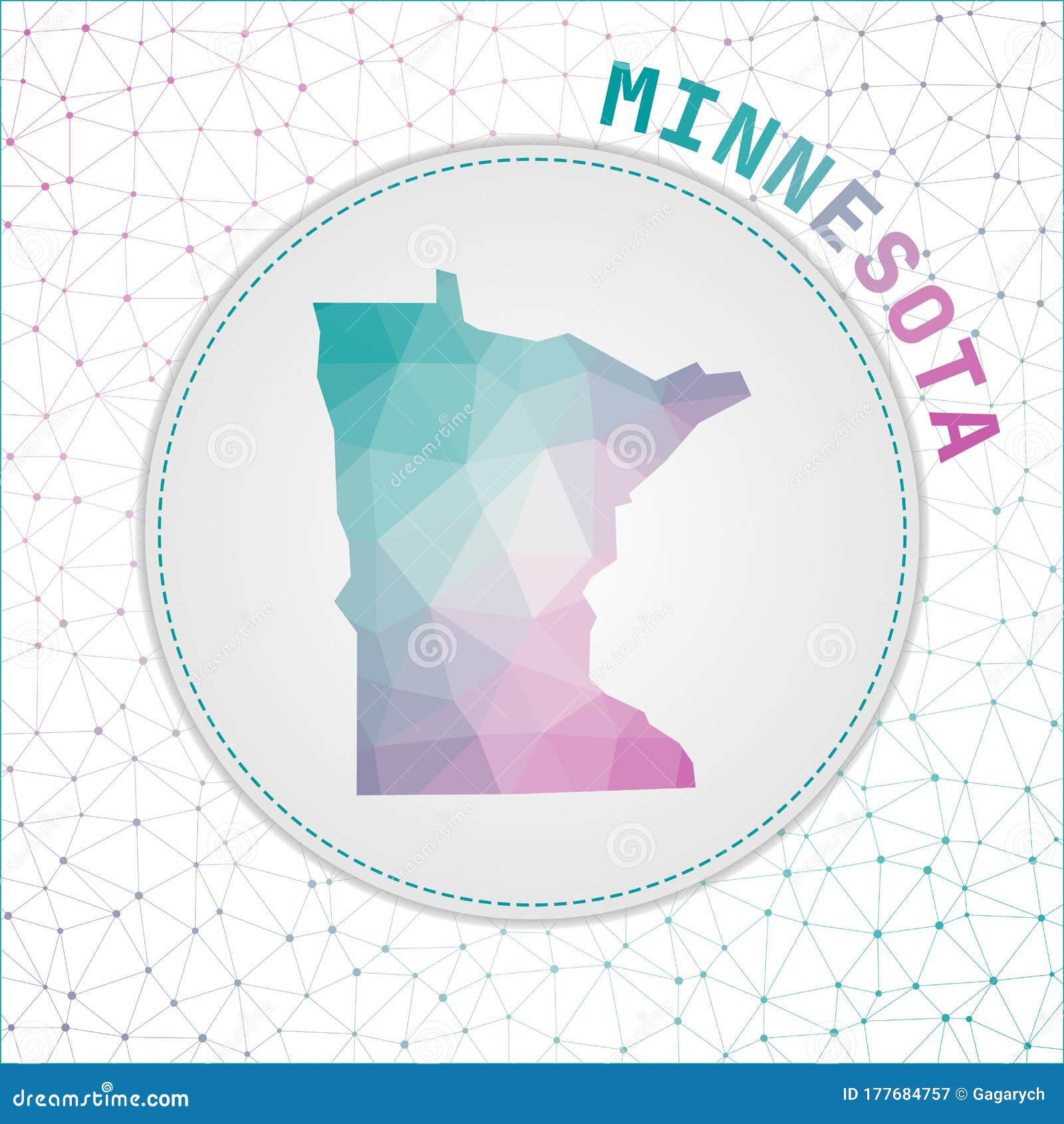 Vector Polygonal Minnesota Map. Stock Vector - Illustration of american ...
