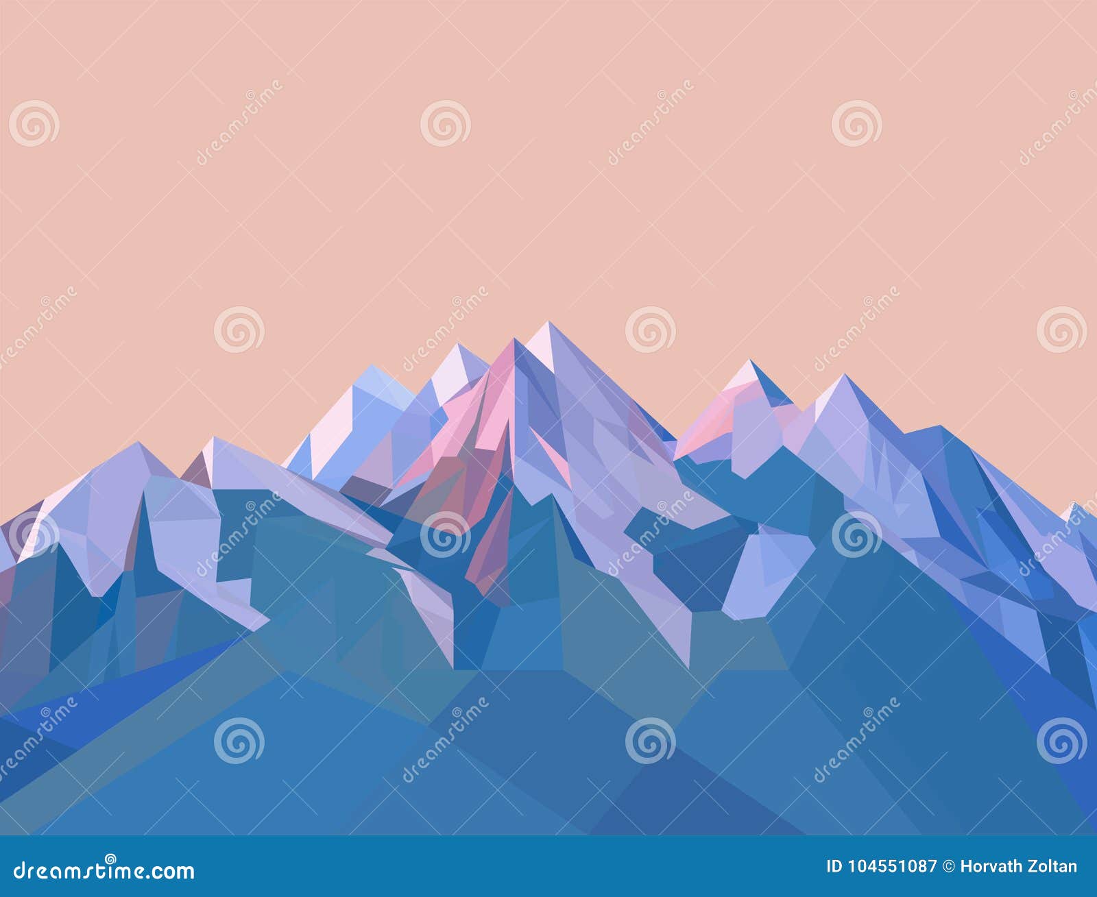 Vector Polygonal Mountains stock vector. Illustration of majestic ...