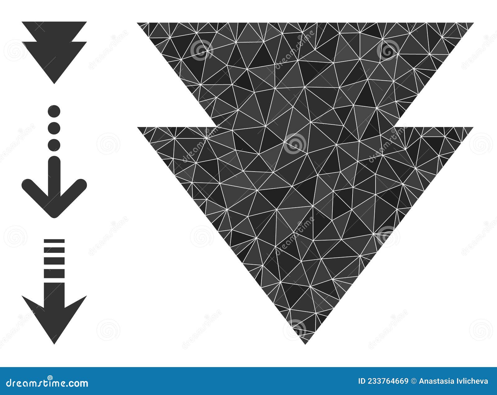 Vector Polygonal Move Down Icon with Other Icons Stock Vector ...