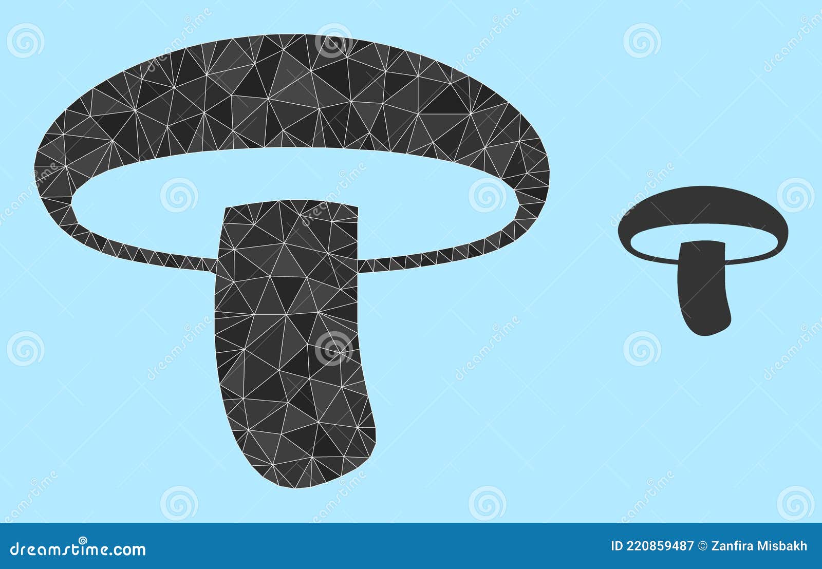 Vector Polygonal Mushroom Icon Stock Vector - Illustration of grid ...