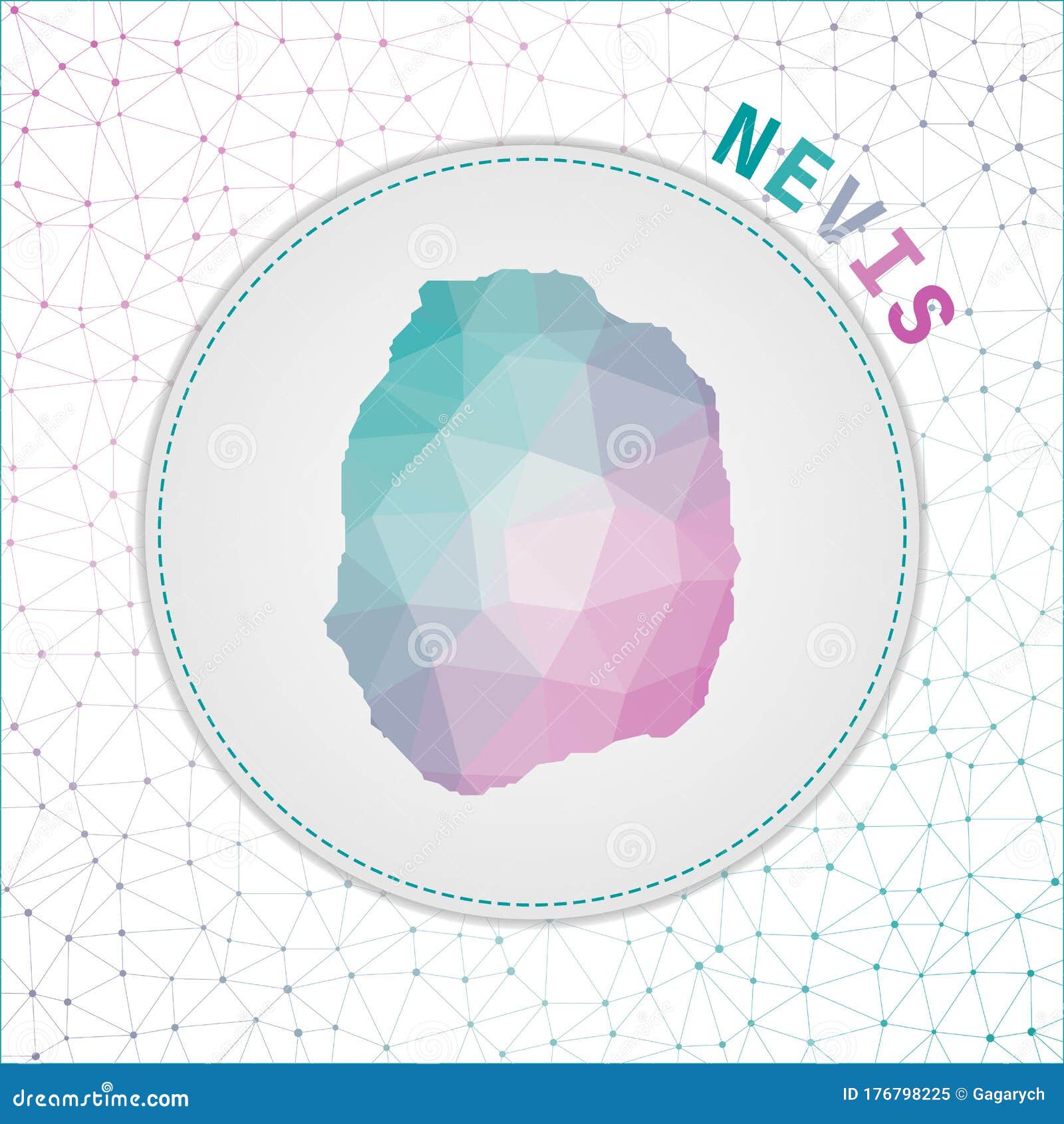 Vector Polygonal Nevis Map. Stock Vector - Illustration of banner ...