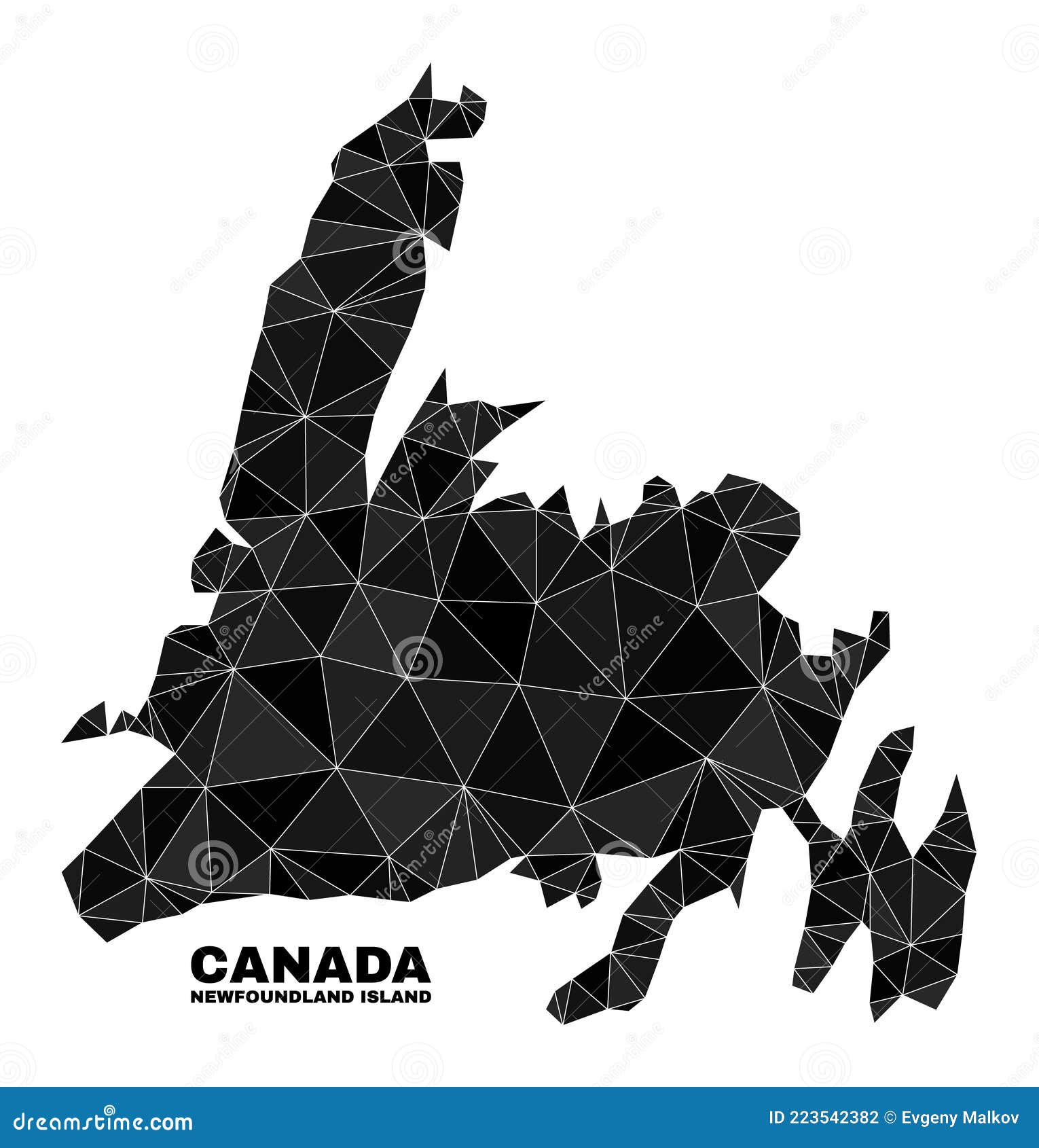 Vector Polygonal Newfoundland Island Map Stock Vector - Illustration of ...