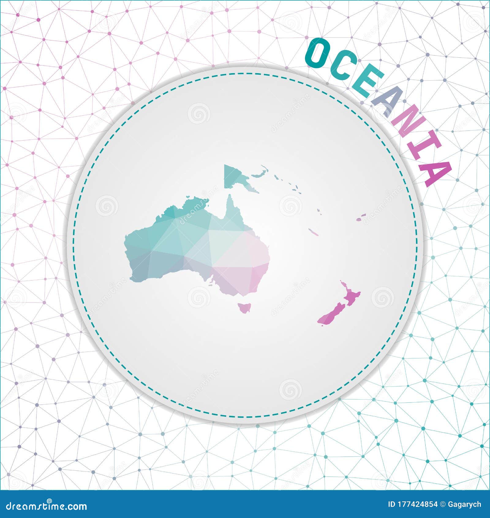Vector Polygonal Oceania Map. Stock Vector - Illustration of creative ...