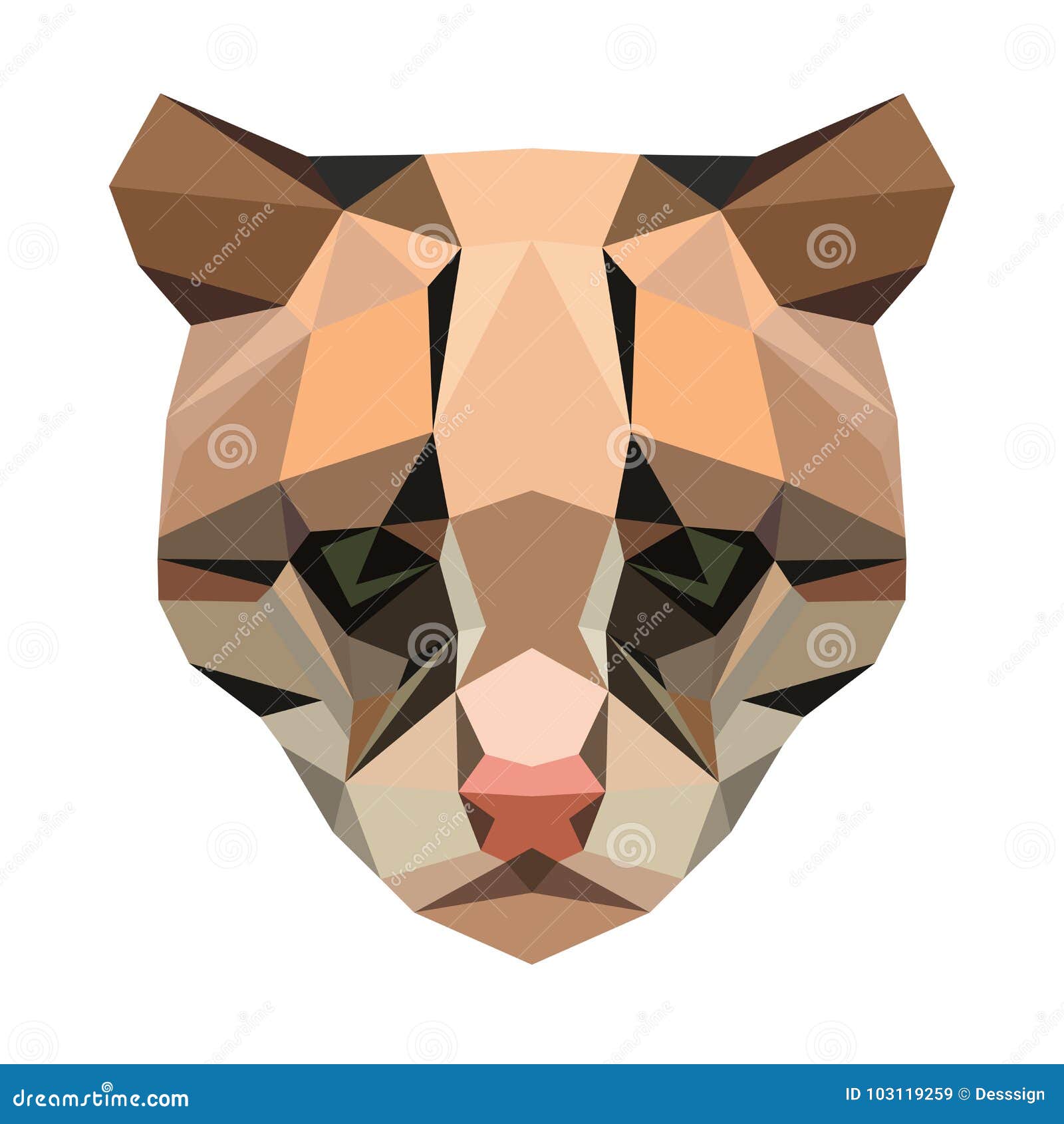 Vector Polygonal Ocelot Isolated on White. Stock Vector - Illustration ...