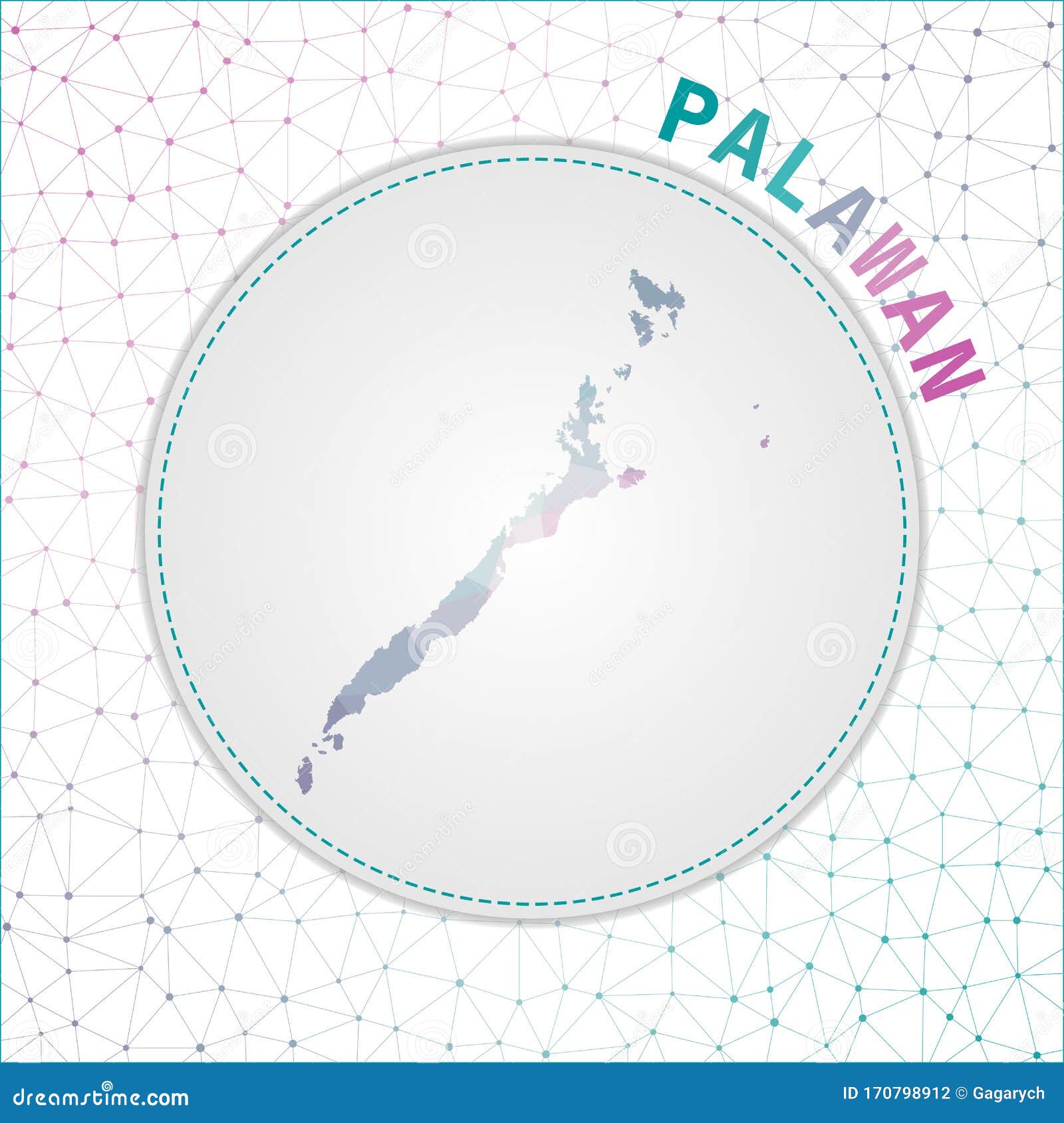 Polygonal Map Of Palawan. Cartoon Vector | CartoonDealer.com #184575205