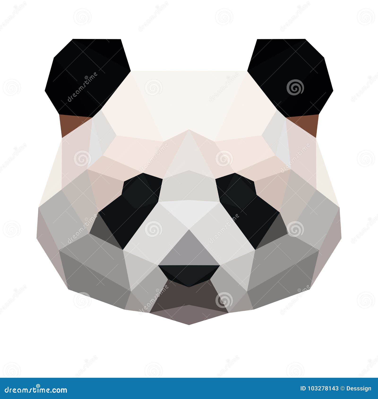 Vector Polygonal Panda Isolated on White. Stock Vector - Illustration ...