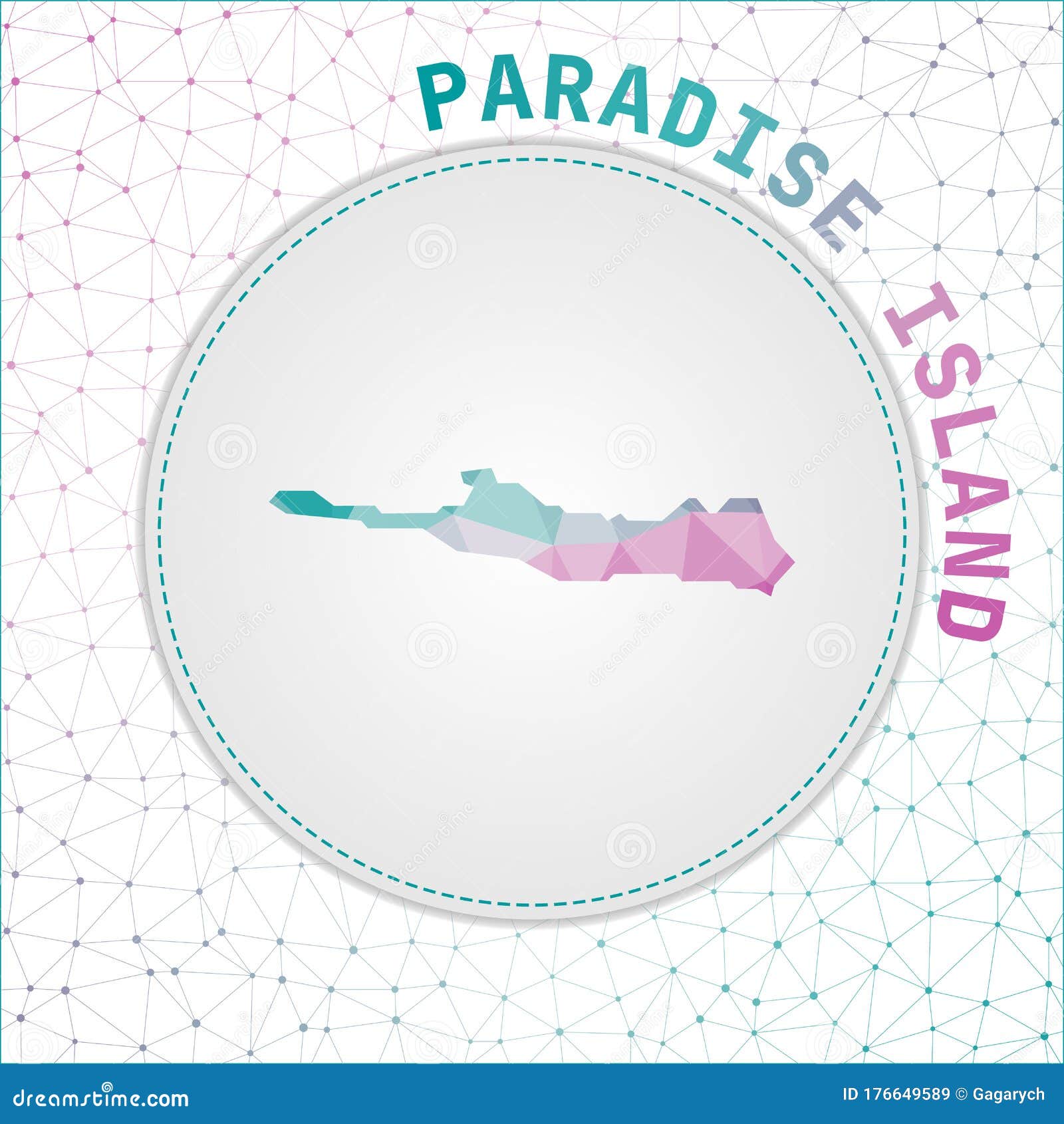 Vector Polygonal Paradise Island Map. Stock Vector - Illustration of ...