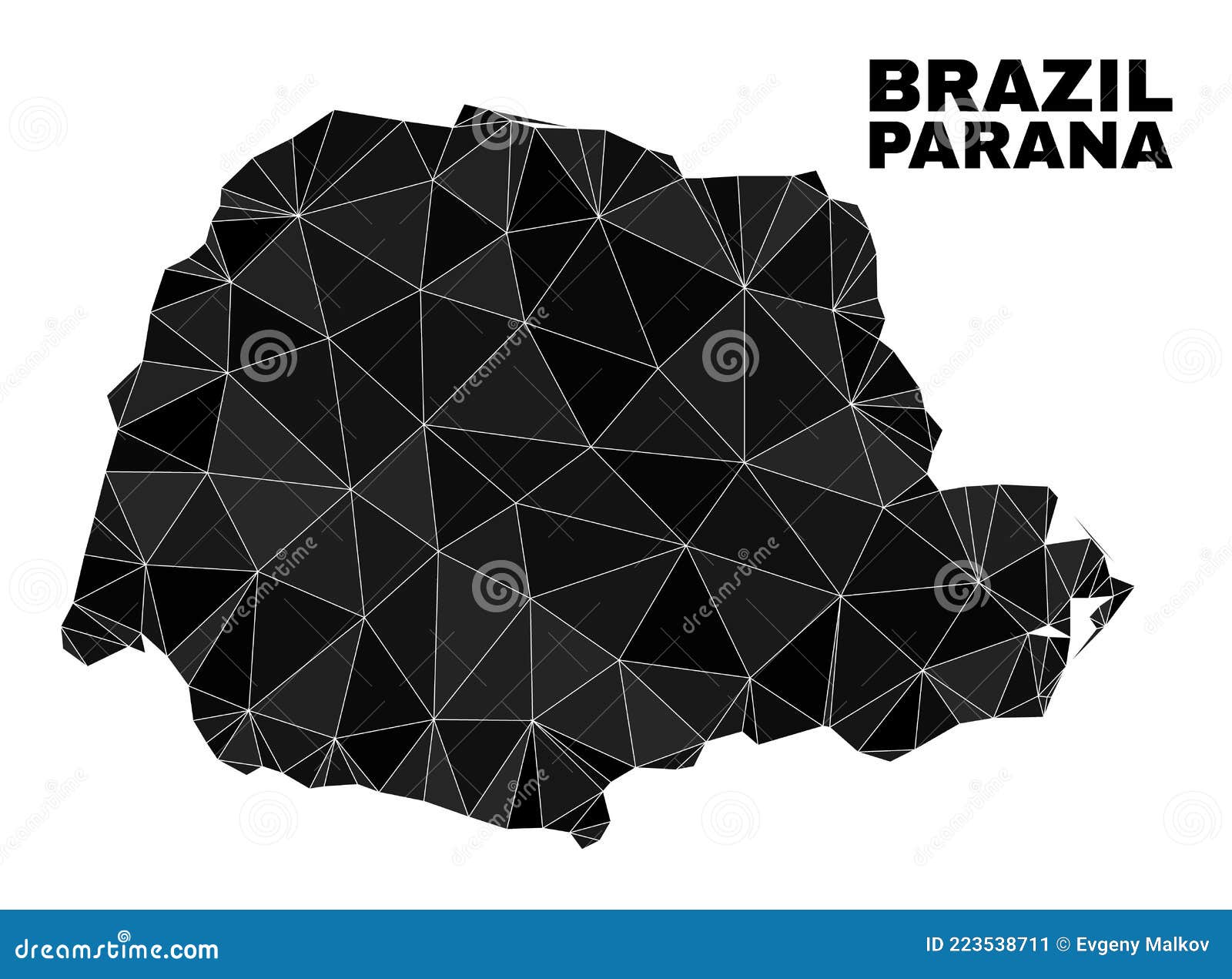 Vector Polygonal Parana State Map Stock Vector - Illustration of ...