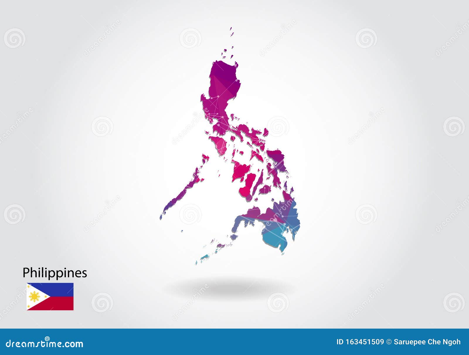Low Poly Map Of Philippines. Vector Illustration | CartoonDealer.com ...