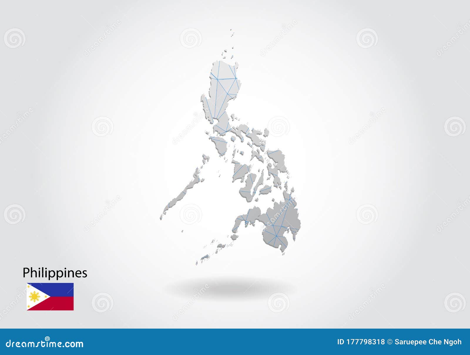 Vector Polygonal Philippines Map. Low Poly Design. Map Made of ...