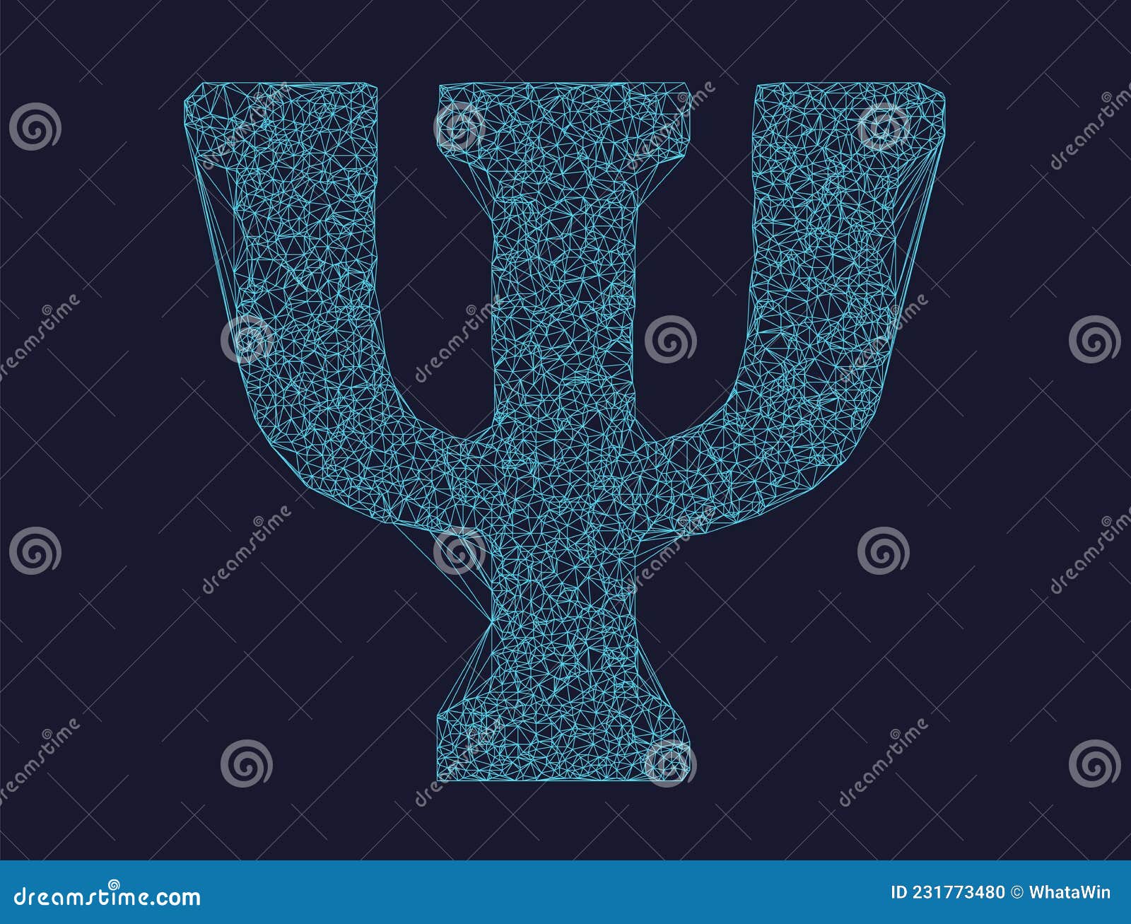 Vector Polygonal Psi Symbol Isolated on Dark Background Stock Vector ...