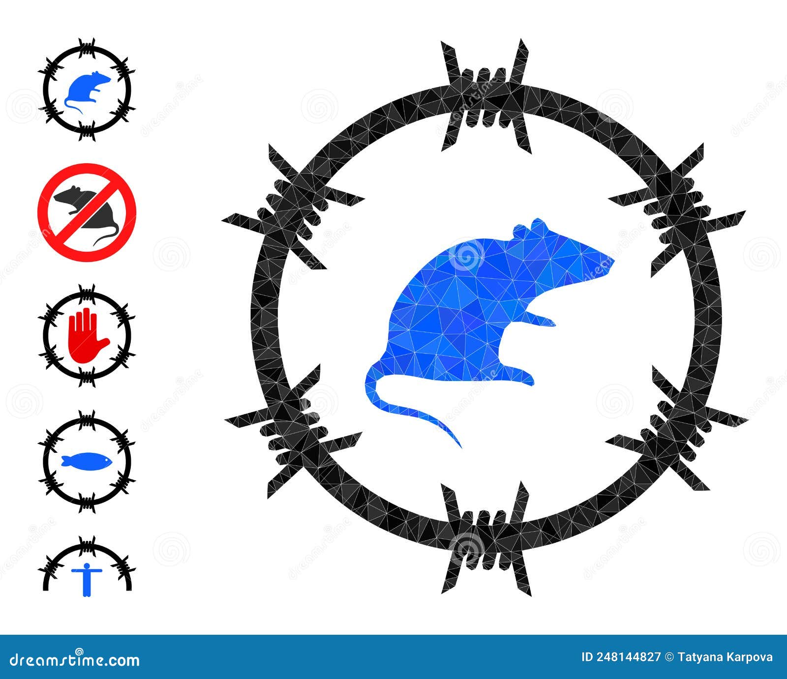 Vector Polygonal Rat Arrest Icon and More Icons Stock Vector ...