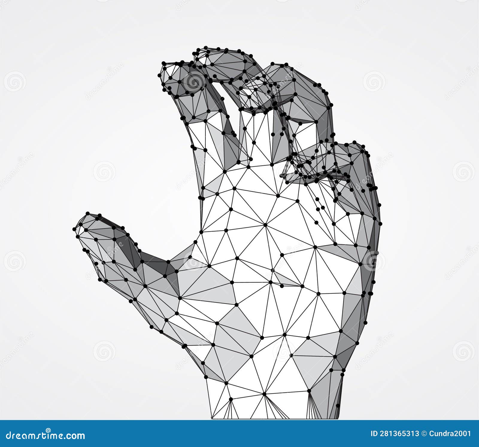 Vector Polygonal Realistic Human Hand Open Palms Stock Vector ...