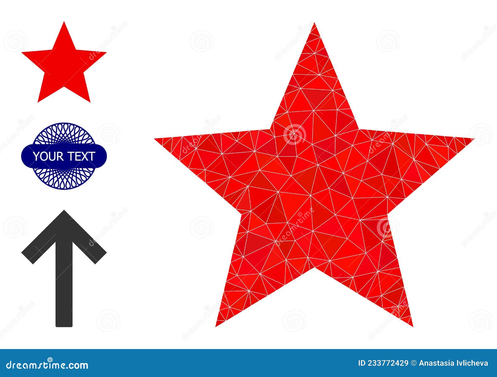 Vector Polygonal Red Star Icon and Bonus Icons Stock Vector ...