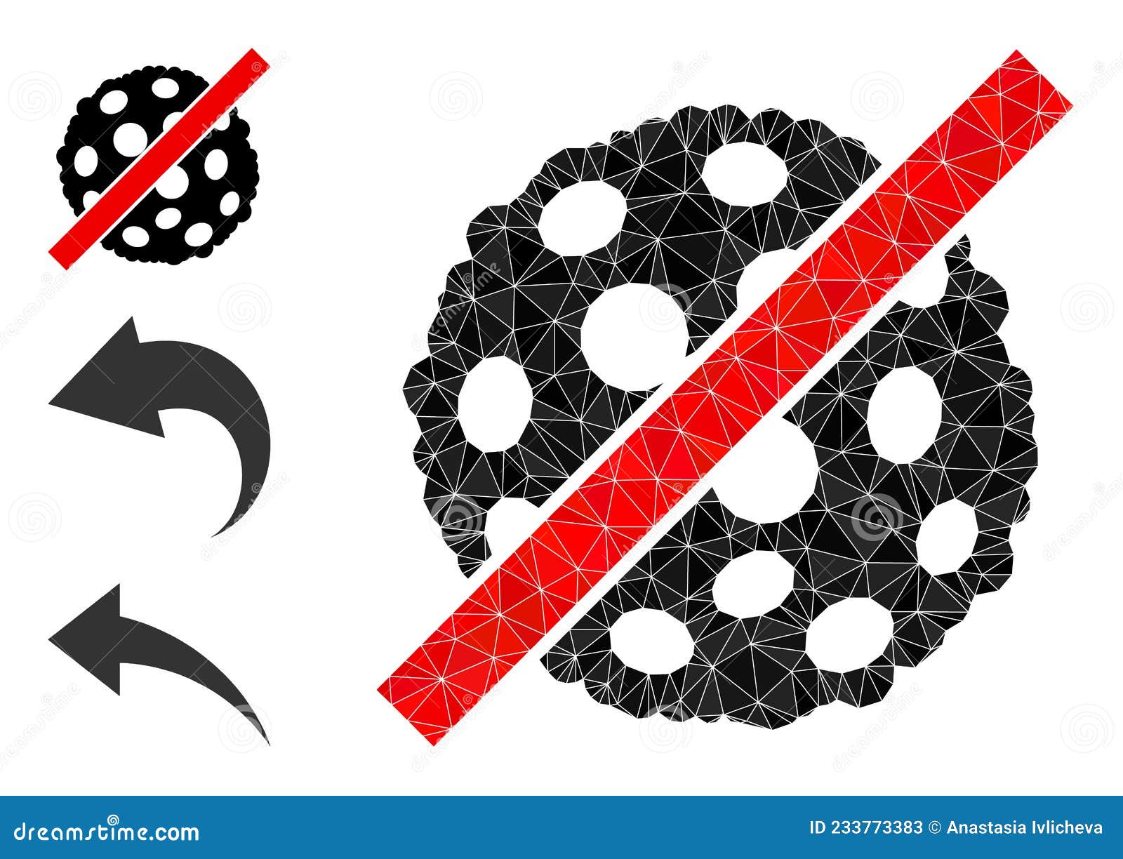 Vector Polygonal Remove Microbe Spore Icon with Bonus Icons Stock ...