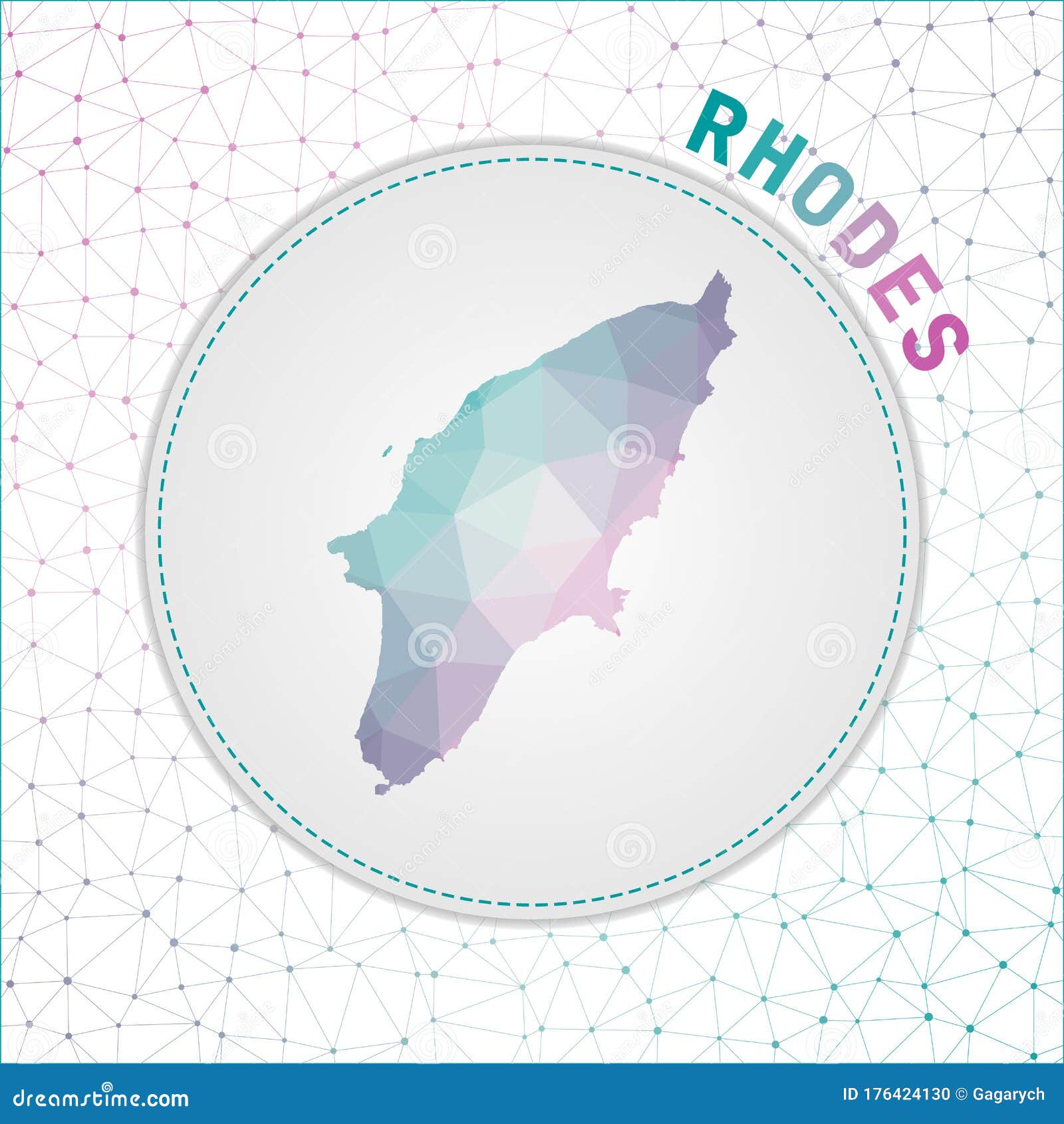 Vector Polygonal Rhodes Map. Stock Vector - Illustration of athens ...