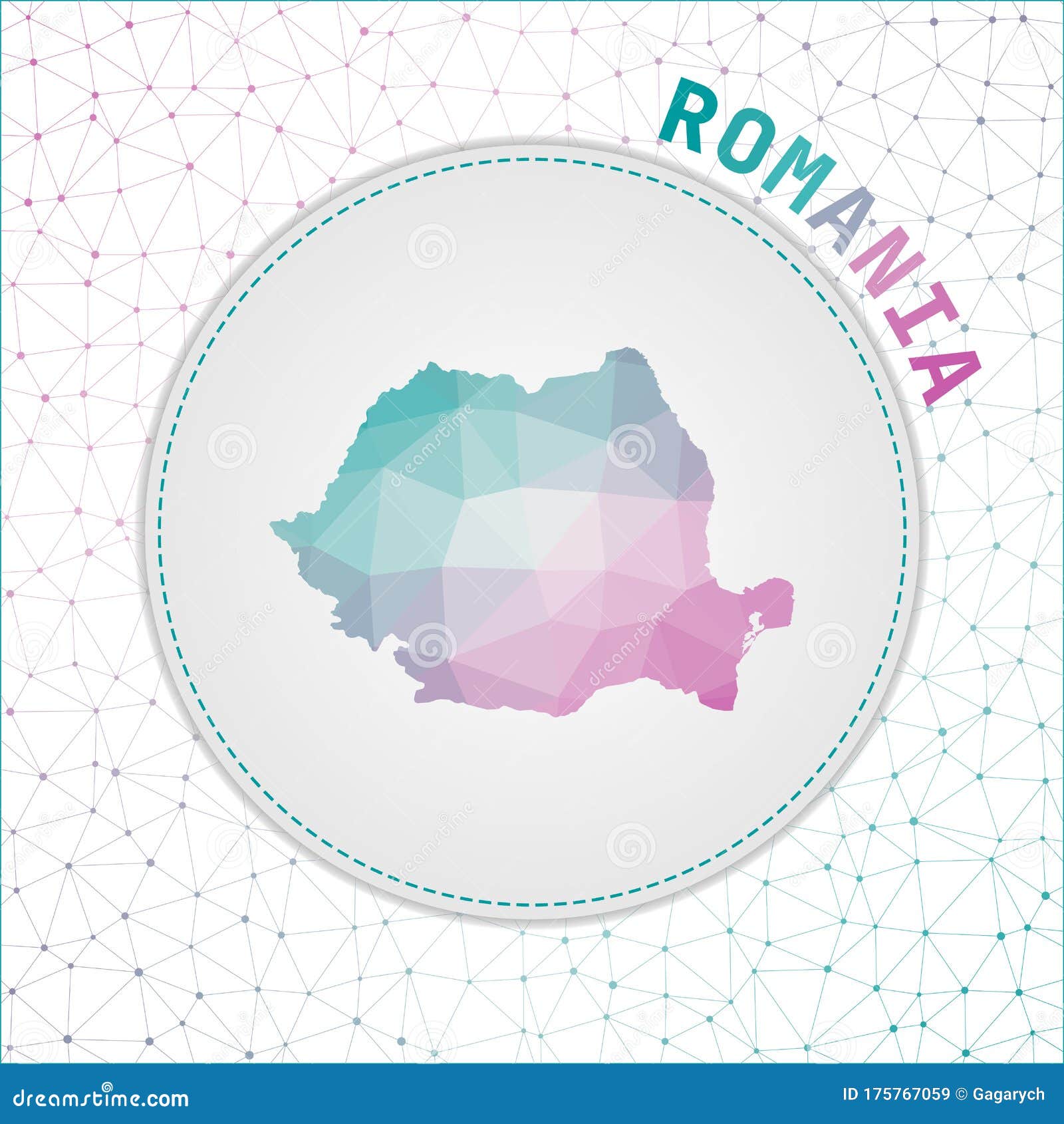 Vector Polygonal Romania Map. Stock Vector - Illustration of mesh ...