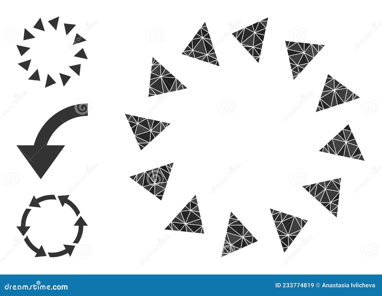 Vector Polygonal Rotate Ccw Icon with Similar Icons Stock Vector ...