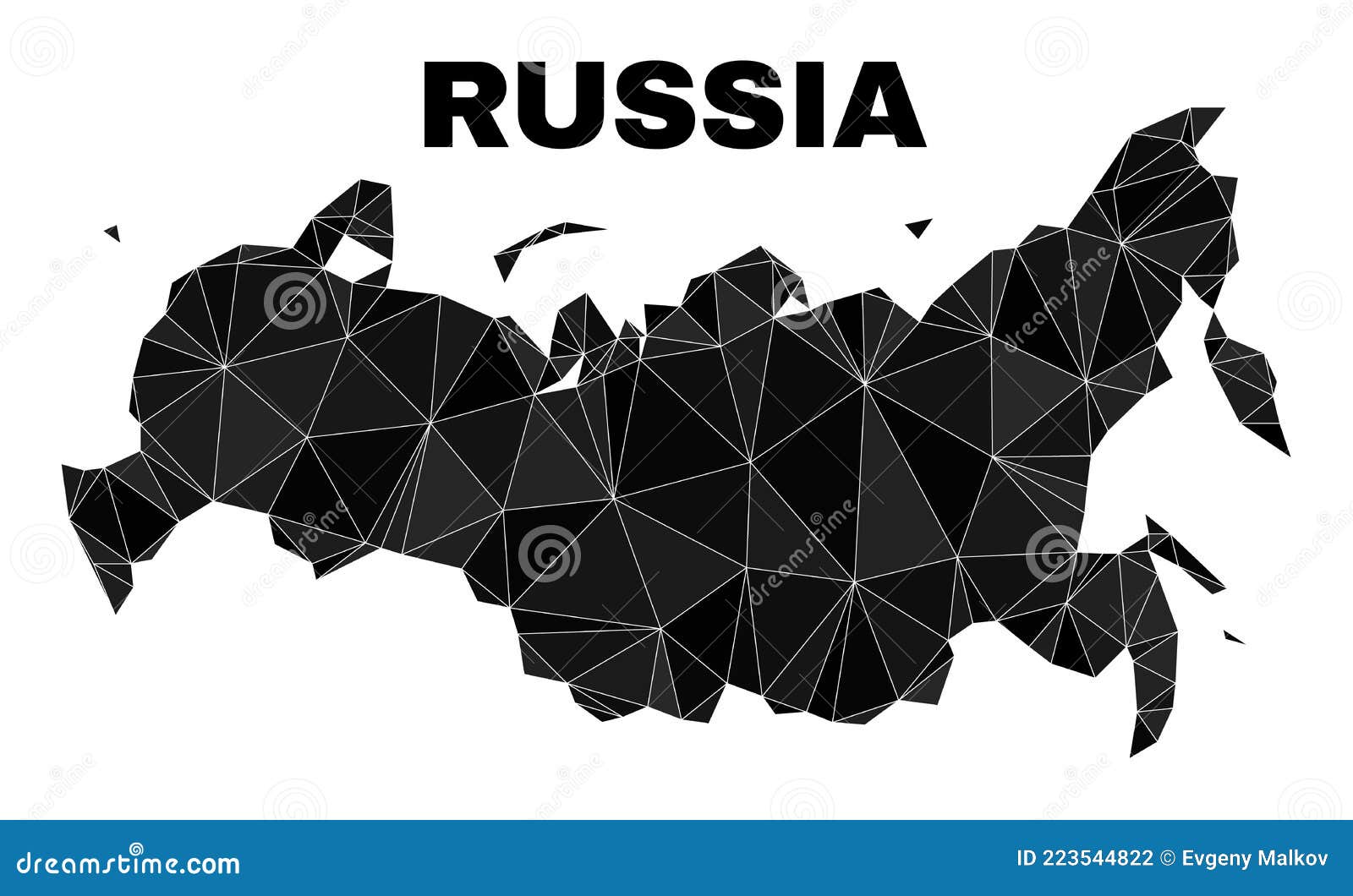 Vector Polygonal Russia Map Stock Vector - Illustration of triangle ...