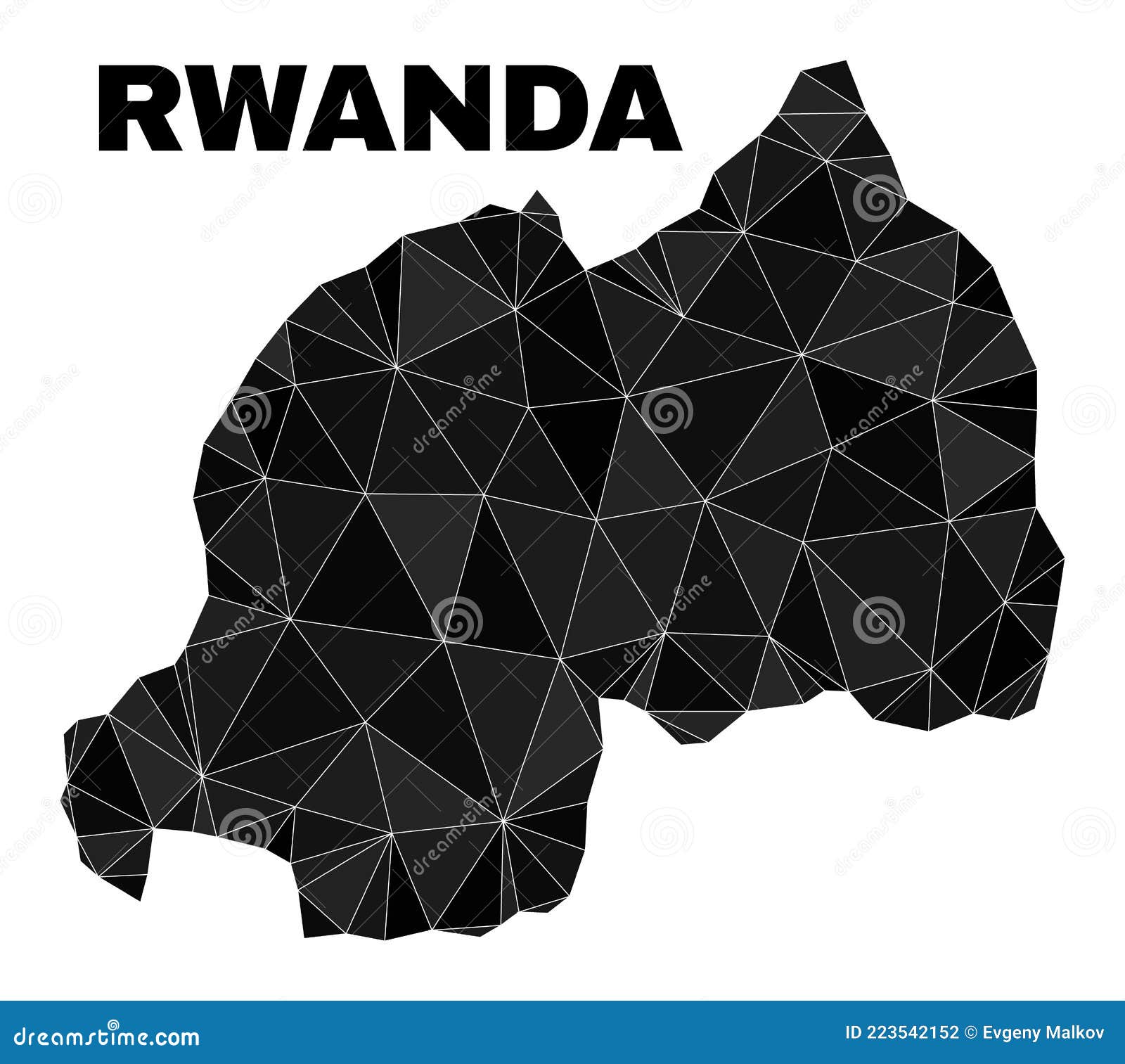 Vector Polygonal Rwanda Map Stock Vector - Illustration of rwandian ...