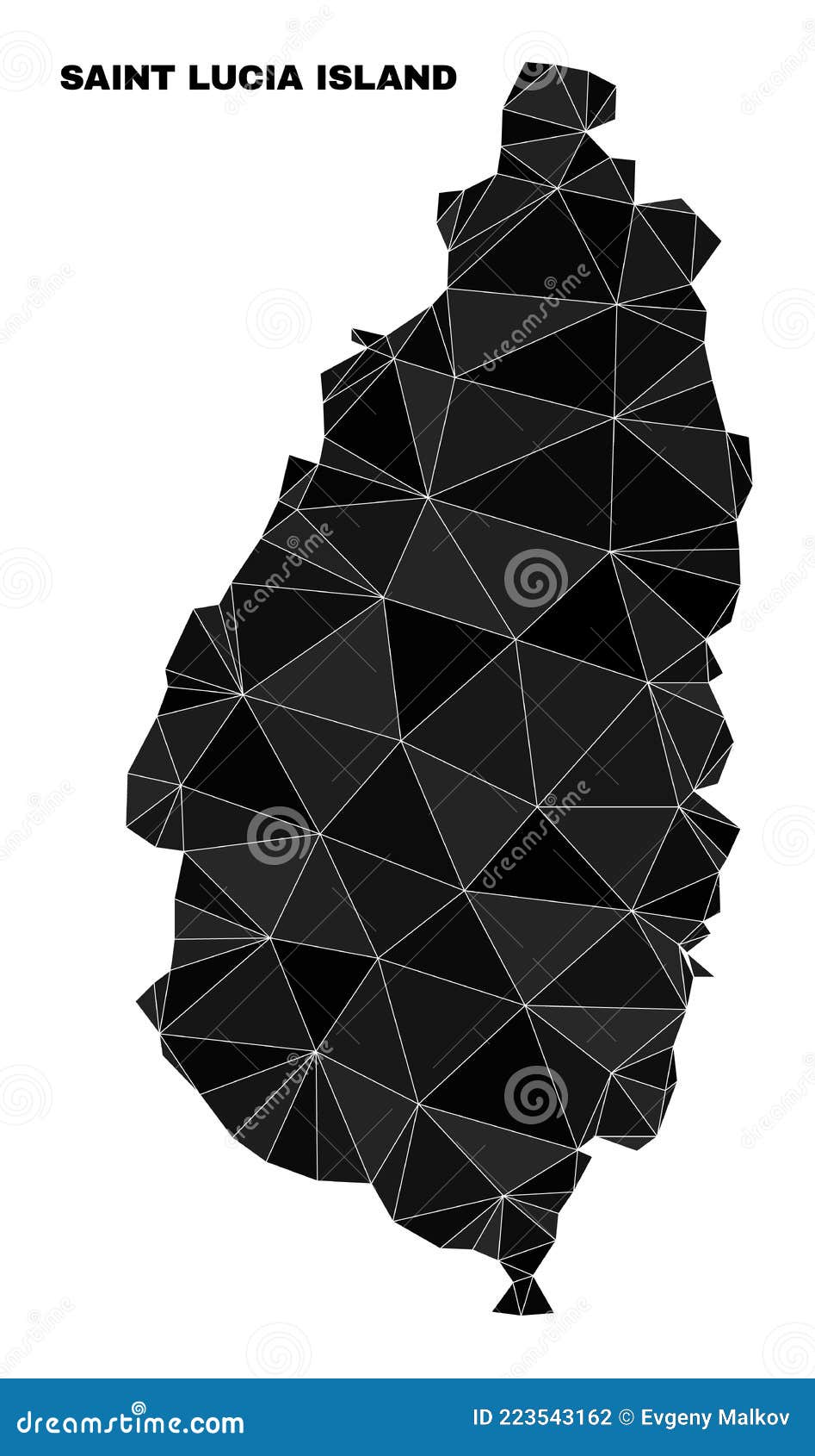 Vector Polygonal Saint Lucia Island Map Stock Vector - Illustration of ...