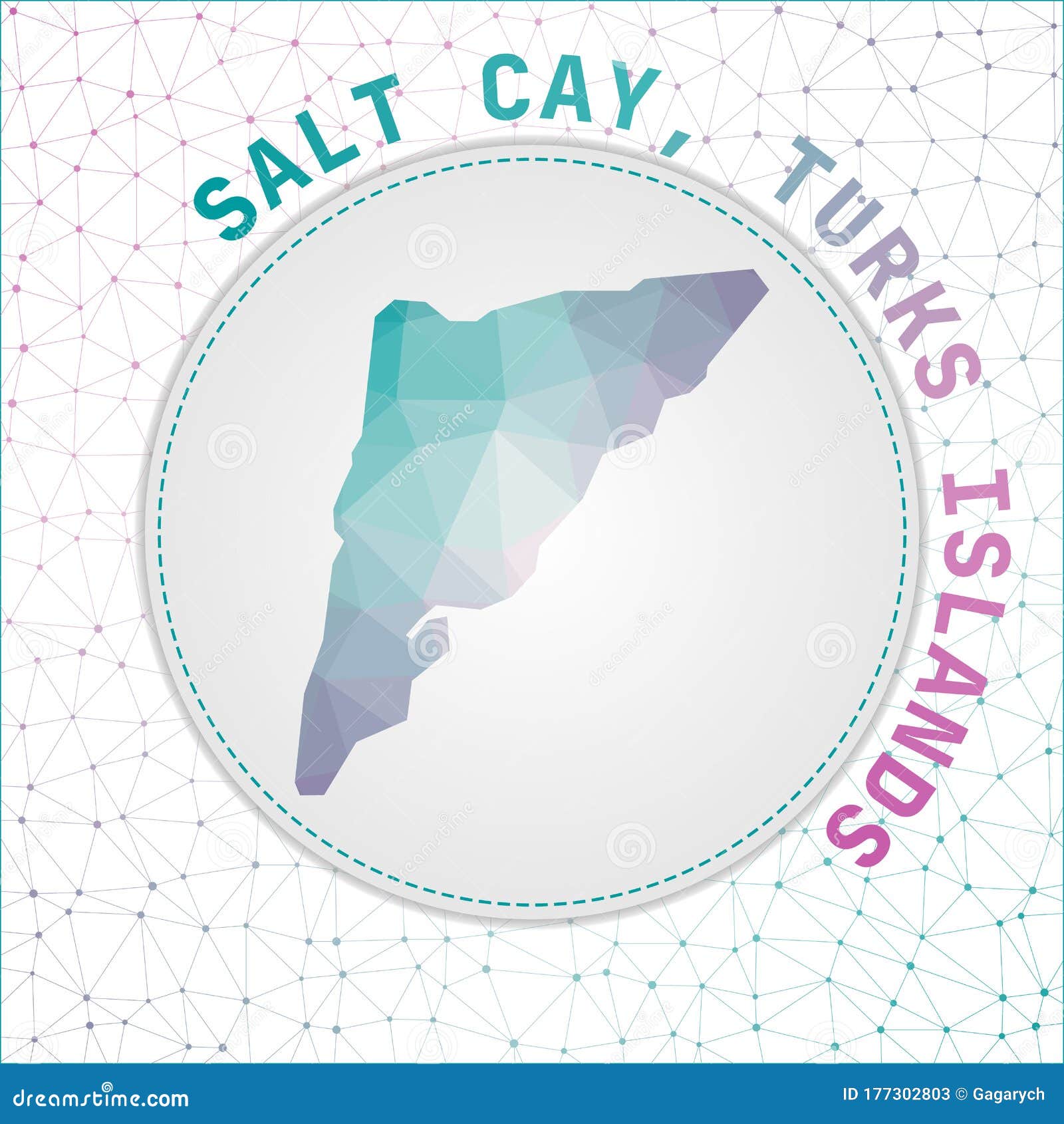 Vector Polygonal Salt Cay, Turks Islands Map. Stock Vector ...