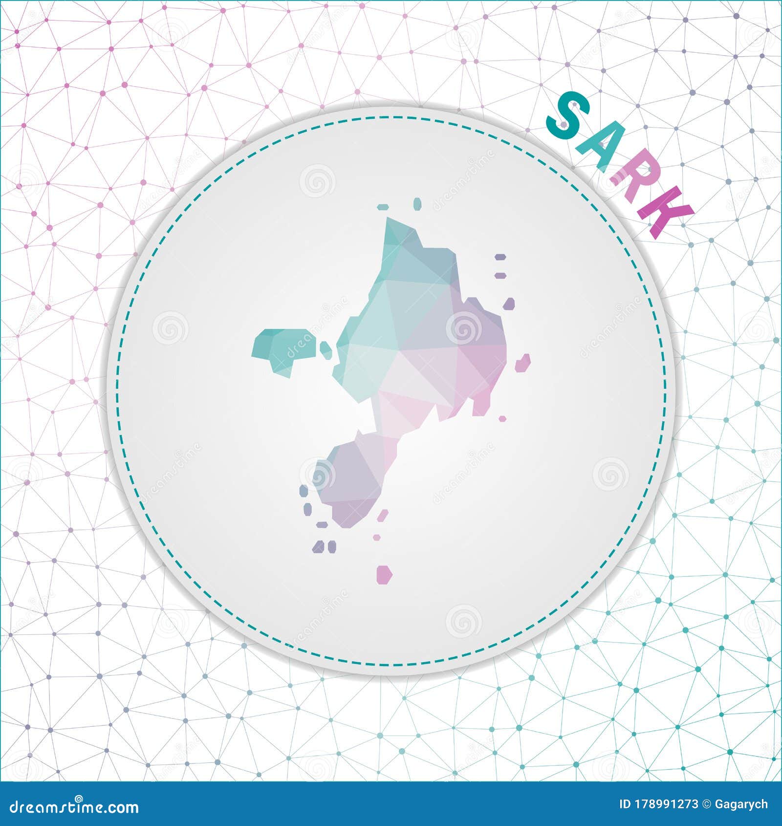 Vector polygonal Sark map. stock vector. Illustration of guern - 178991273