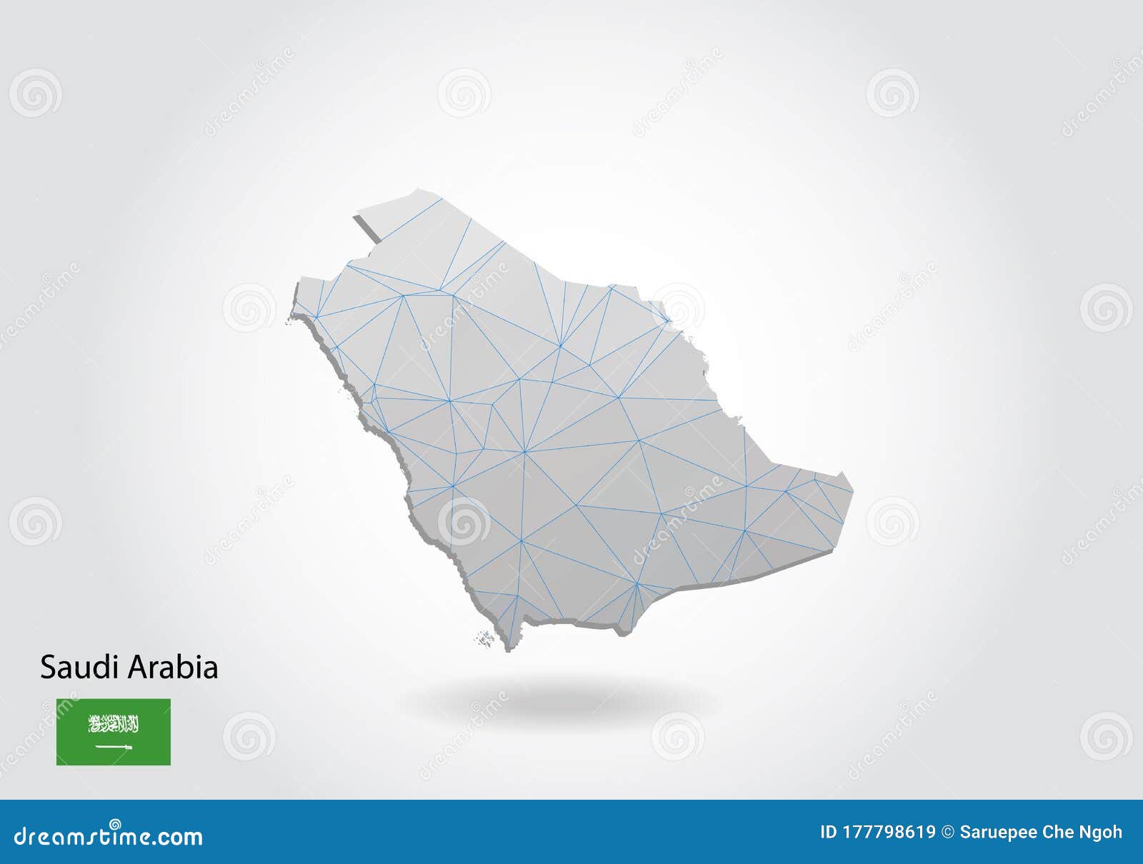 Vector Polygonal Saudi Arabia Map. Low Poly Design. Map Made of ...