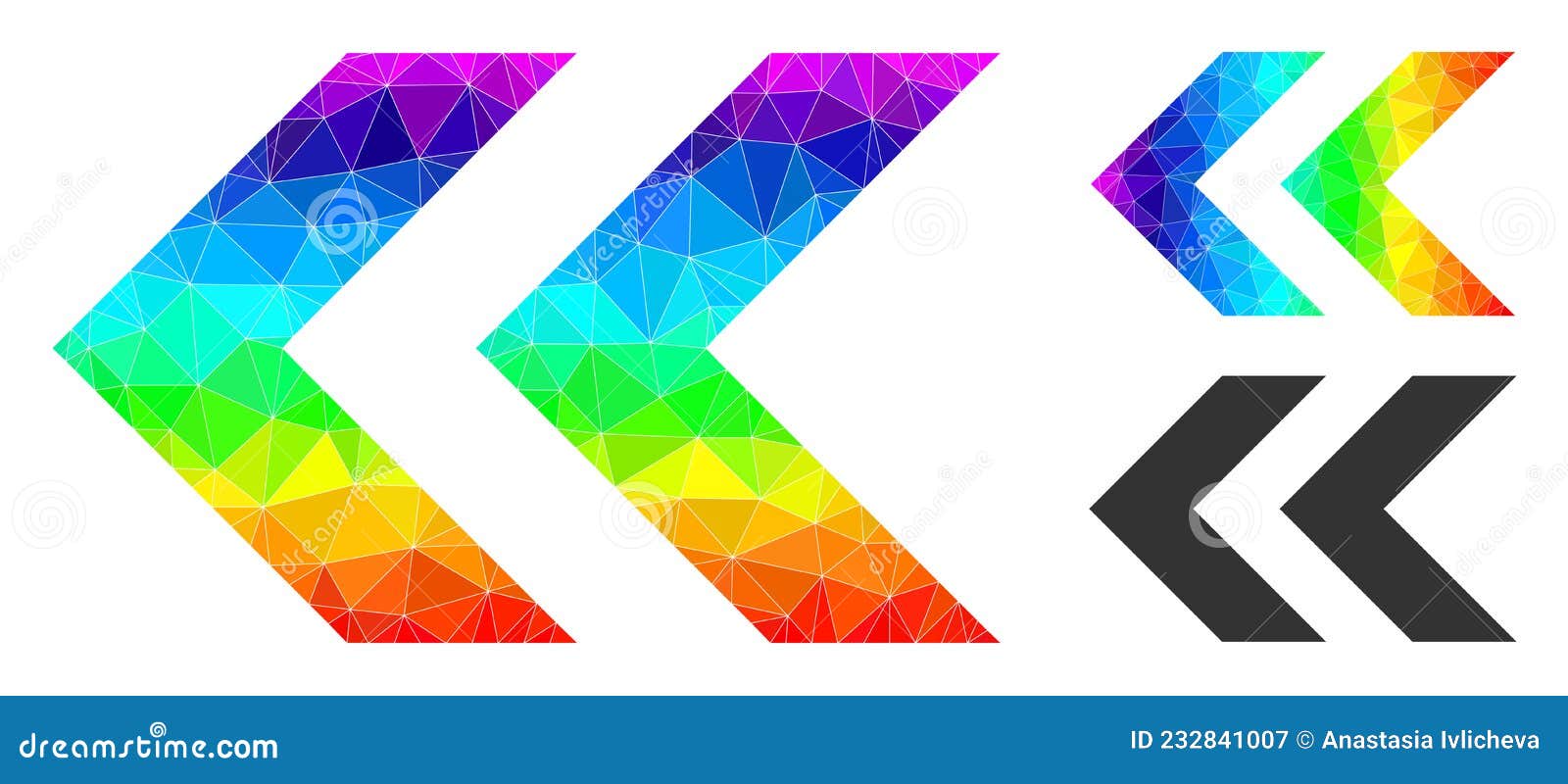 Vector Polygonal Shift Left Icon with Spectral Colored Gradient Stock ...