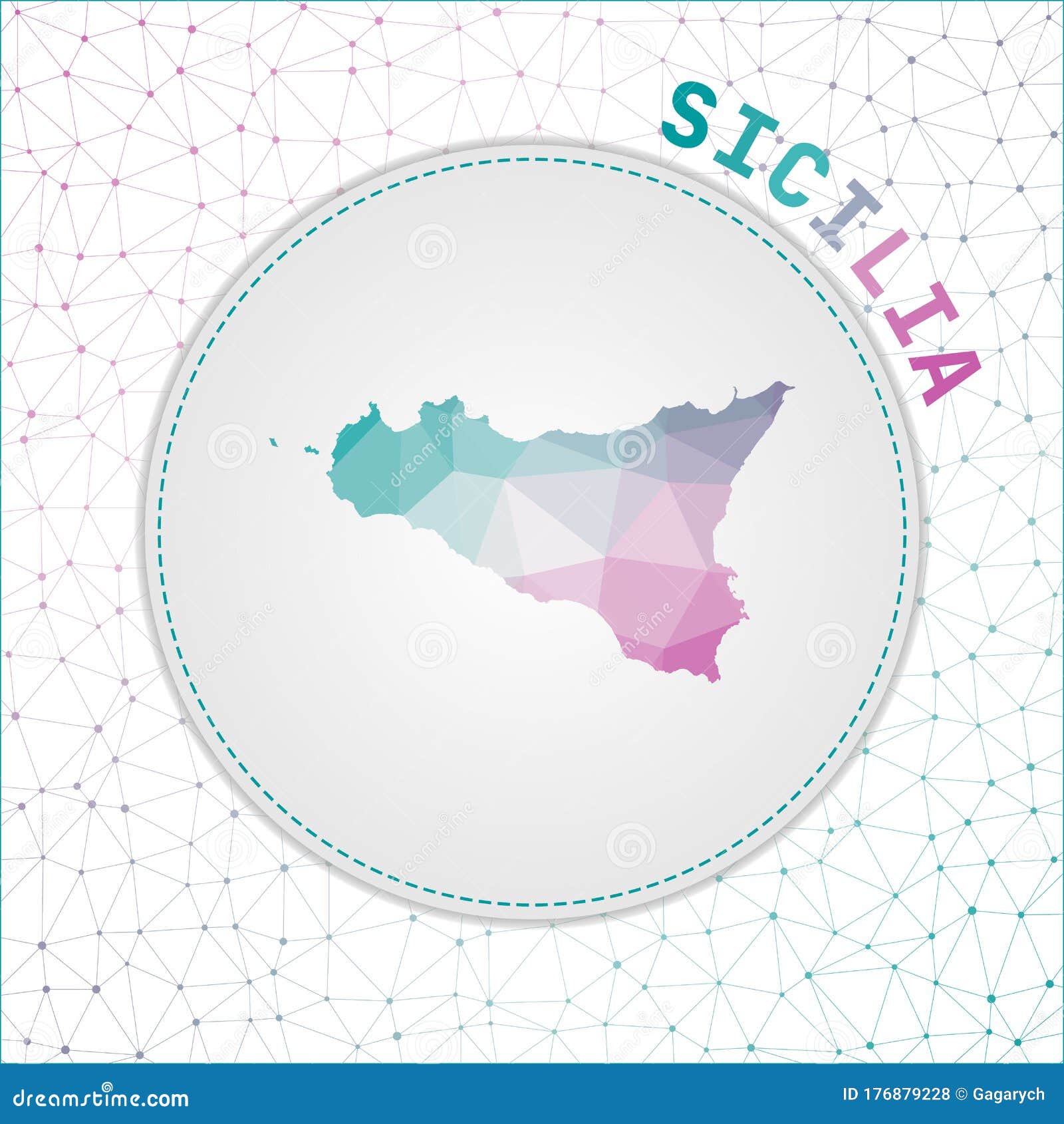 Vector Polygonal Sicilia Map. Stock Vector - Illustration of ...