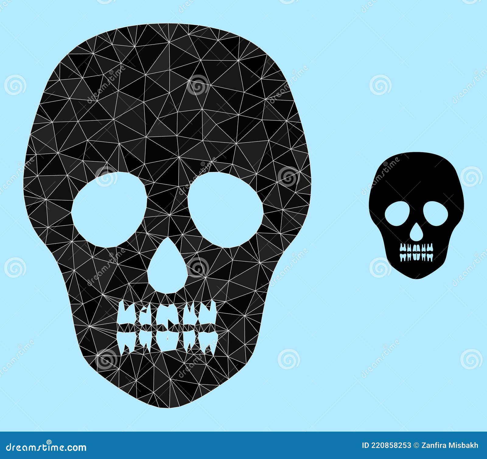 Vector Polygonal Skull Icon Stock Vector - Illustration of rebel ...